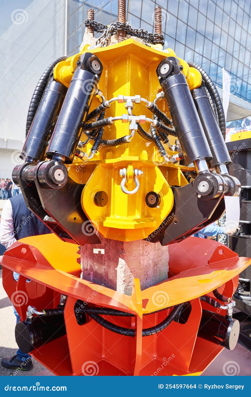 Pile cutting machine stock photo. Image of clearing - 254597664