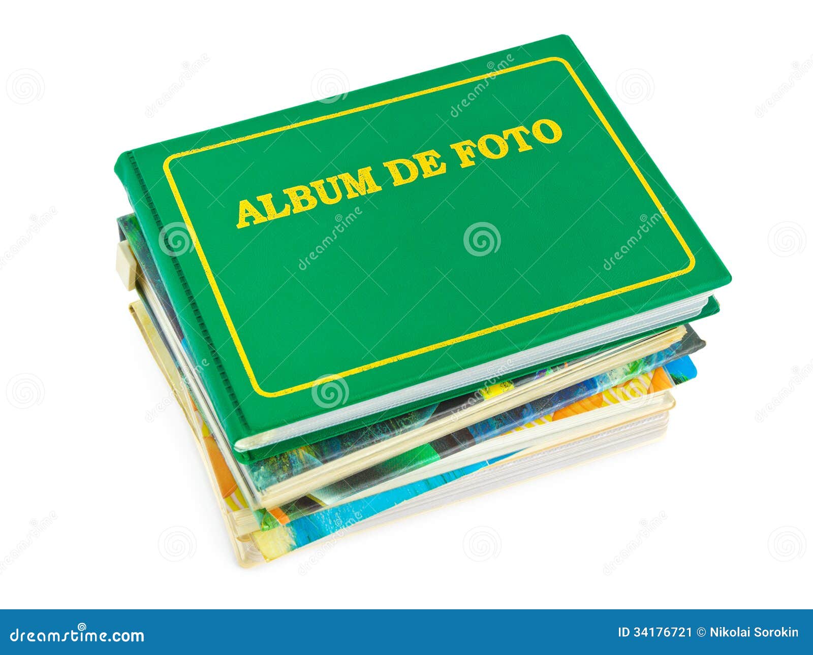 Pile d'albums photos image stock. Image du isolement - 34176721