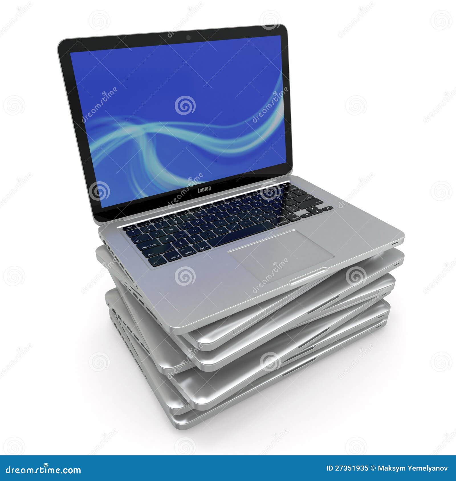 Pile D'ordinateur Portatif. 3d Illustration Stock - Illustration du ...