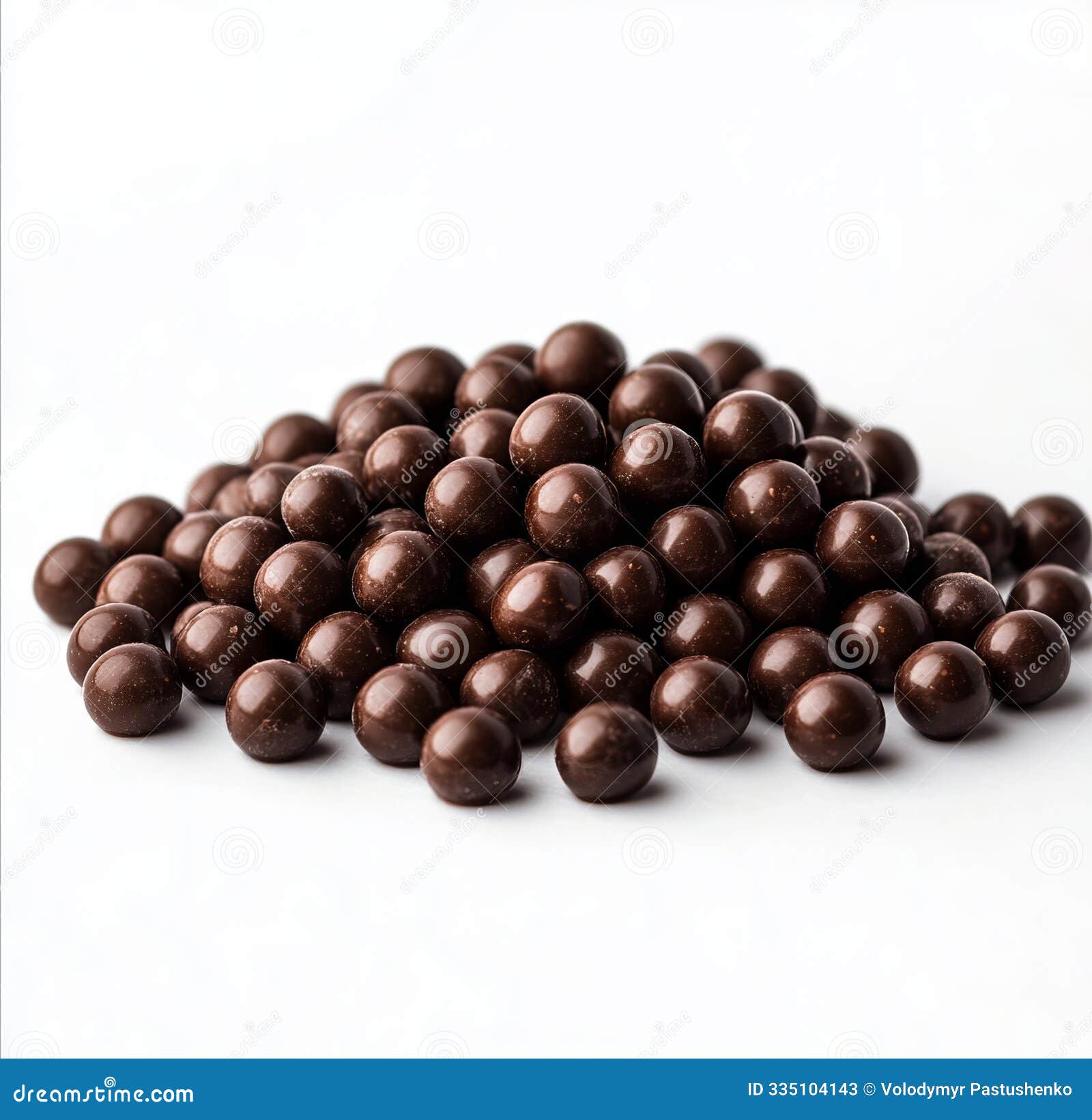 A Pile of Dark Chocolate Balls on a White Surface Stock Image - Image ...