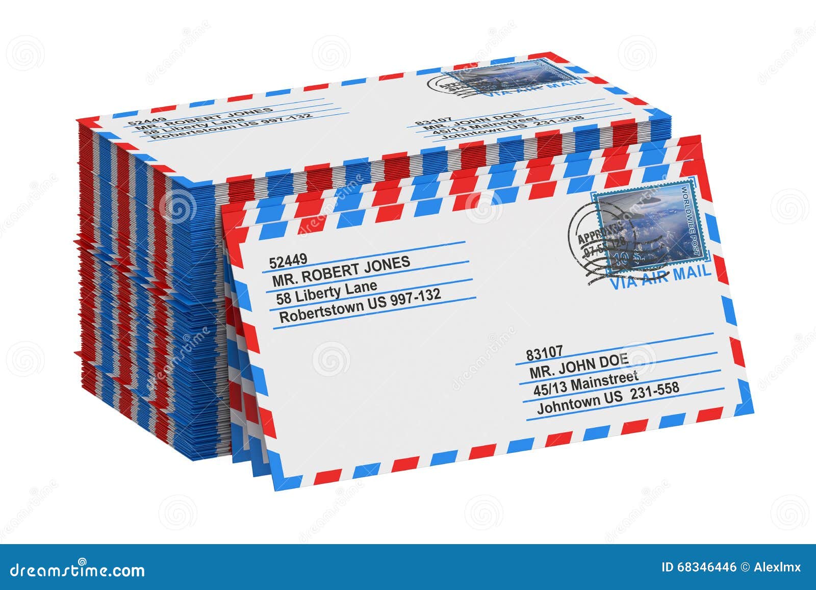 Pile De Lettres De Papier De Courrier Illustration Stock - Illustration ...