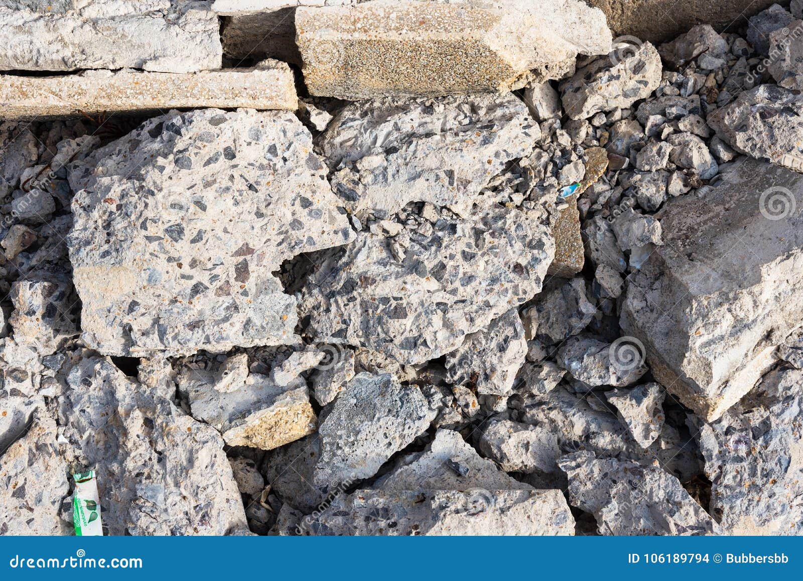 Pile of Debris, Concrete Blocks Smashed Out. Stock Photo - Image of ...