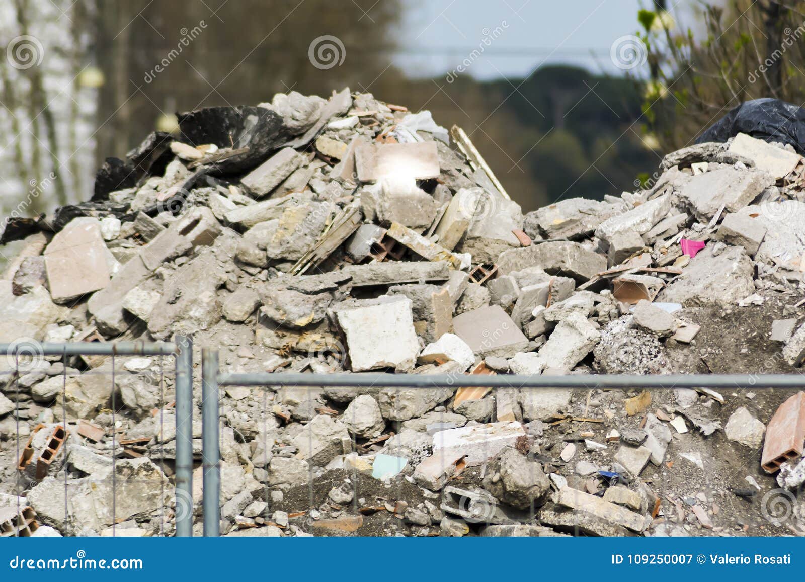 A Pile of Debris on a Construction Site Stock Image - Image of garbage ...