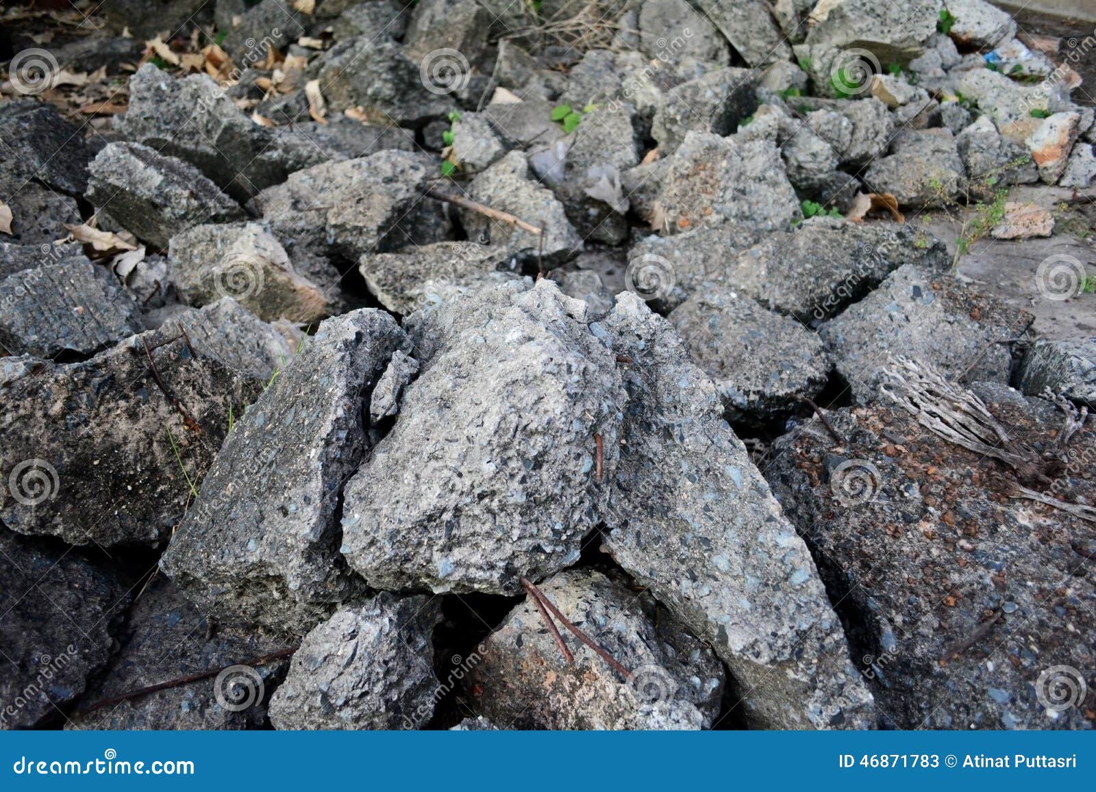 Pile of Debris of a Destroyed Stone Stock Image - Image of abstract ...
