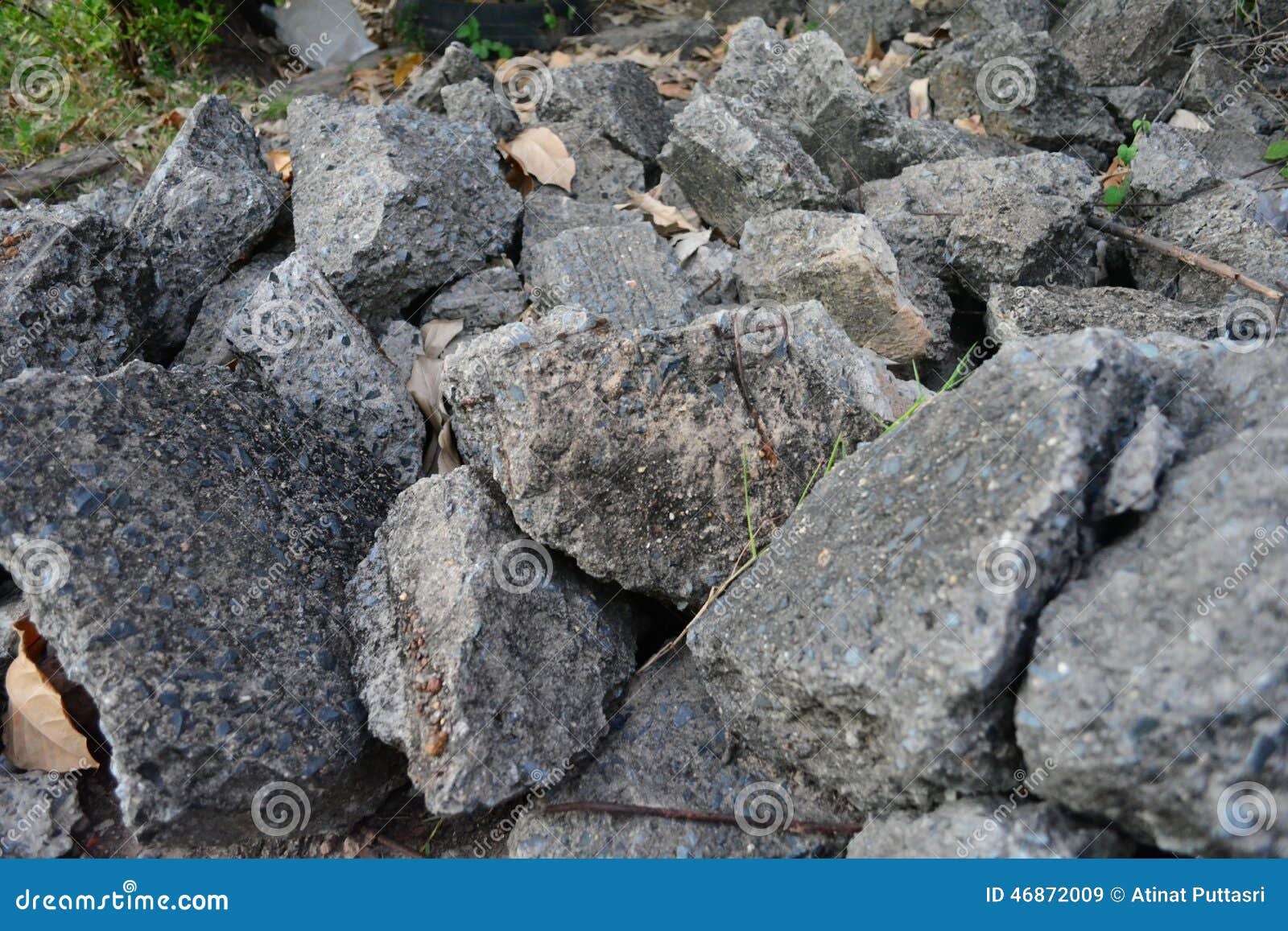 Pile of Debris of a Destroyed Stone Stock Image - Image of brick ...