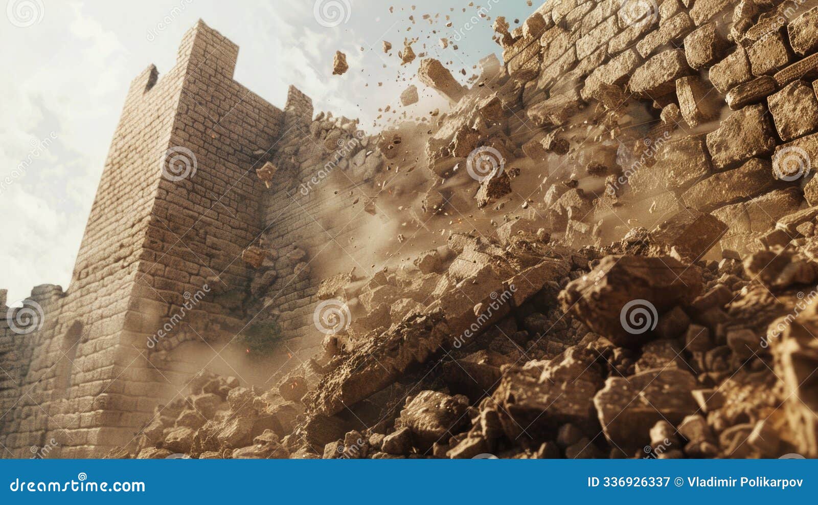 A Pile of Debris Next To a Brick Structure Stock Image - Image of ...