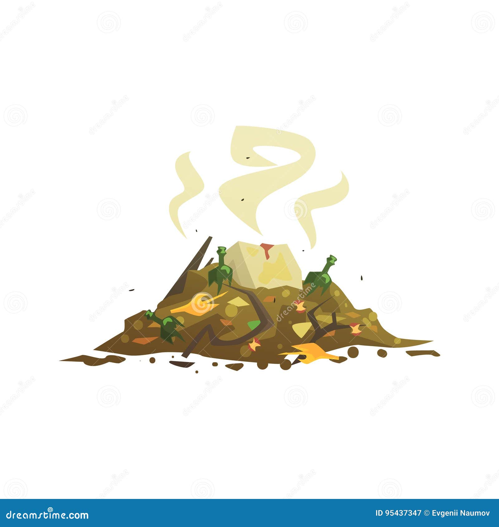 Pile Of Decaying Garbage, Environmental Pollution Problem Vector ...