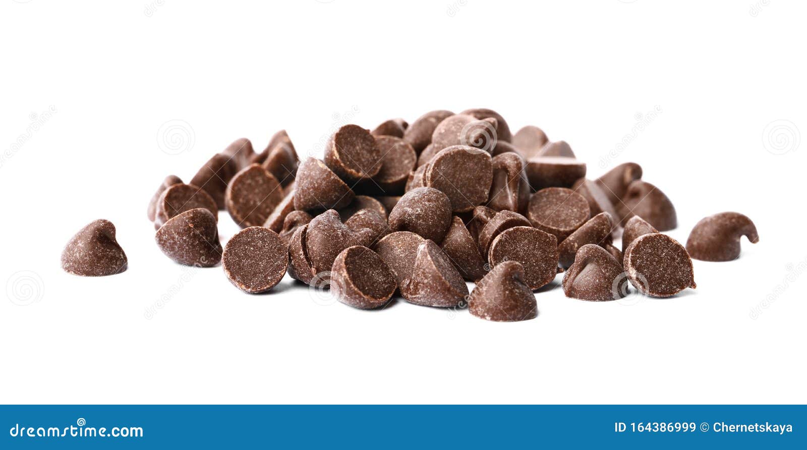 Pile of Delicious Chocolate Chips Isolated on White Stock Image - Image ...