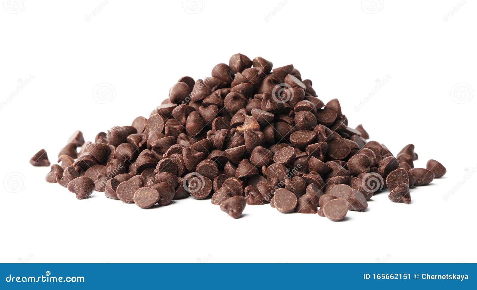 Pile of Delicious Chocolate Chips Isolated on White Stock Image - Image ...