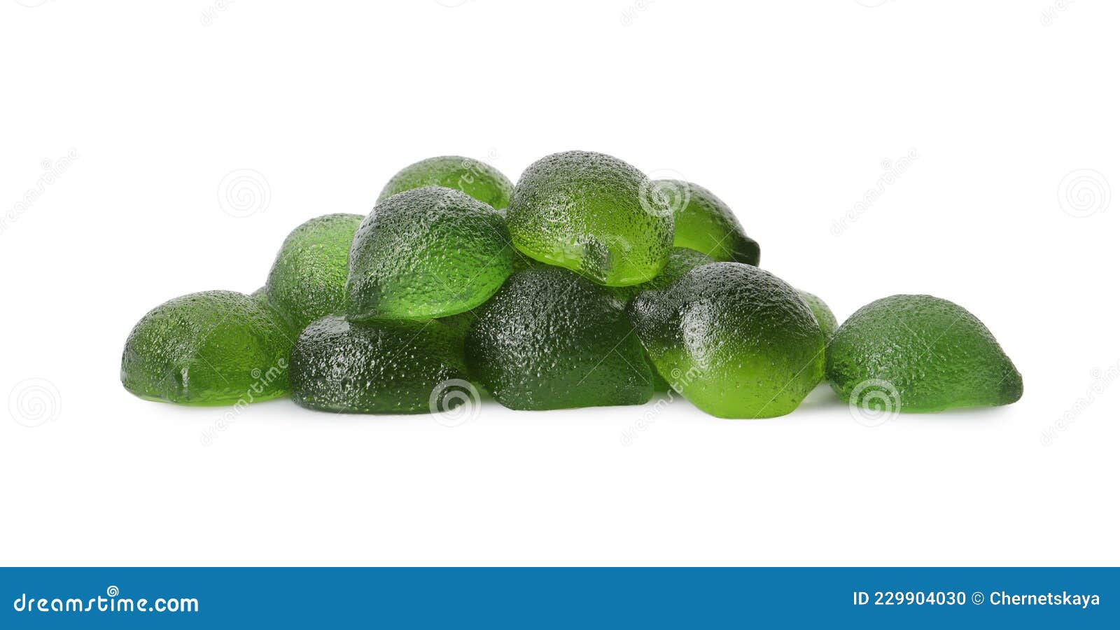 Pile of Delicious Gummy Lime Candies on White Background Stock Photo ...