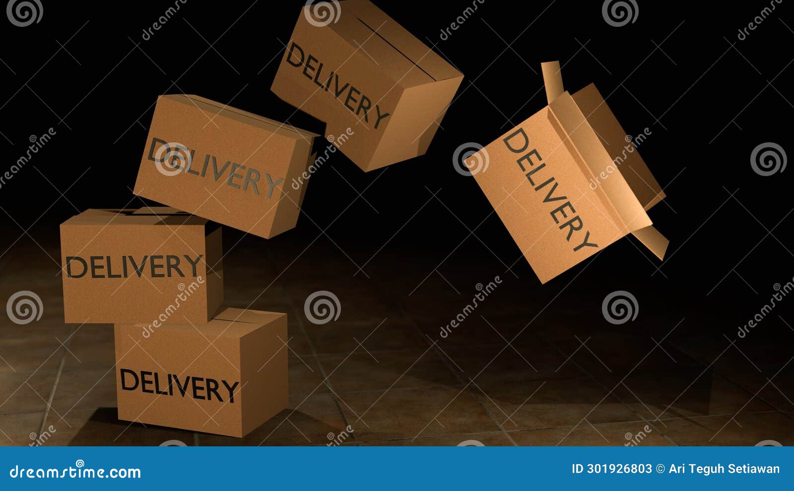 A Pile of Deliveries Items with Cardboard Boxes Stock Illustration ...