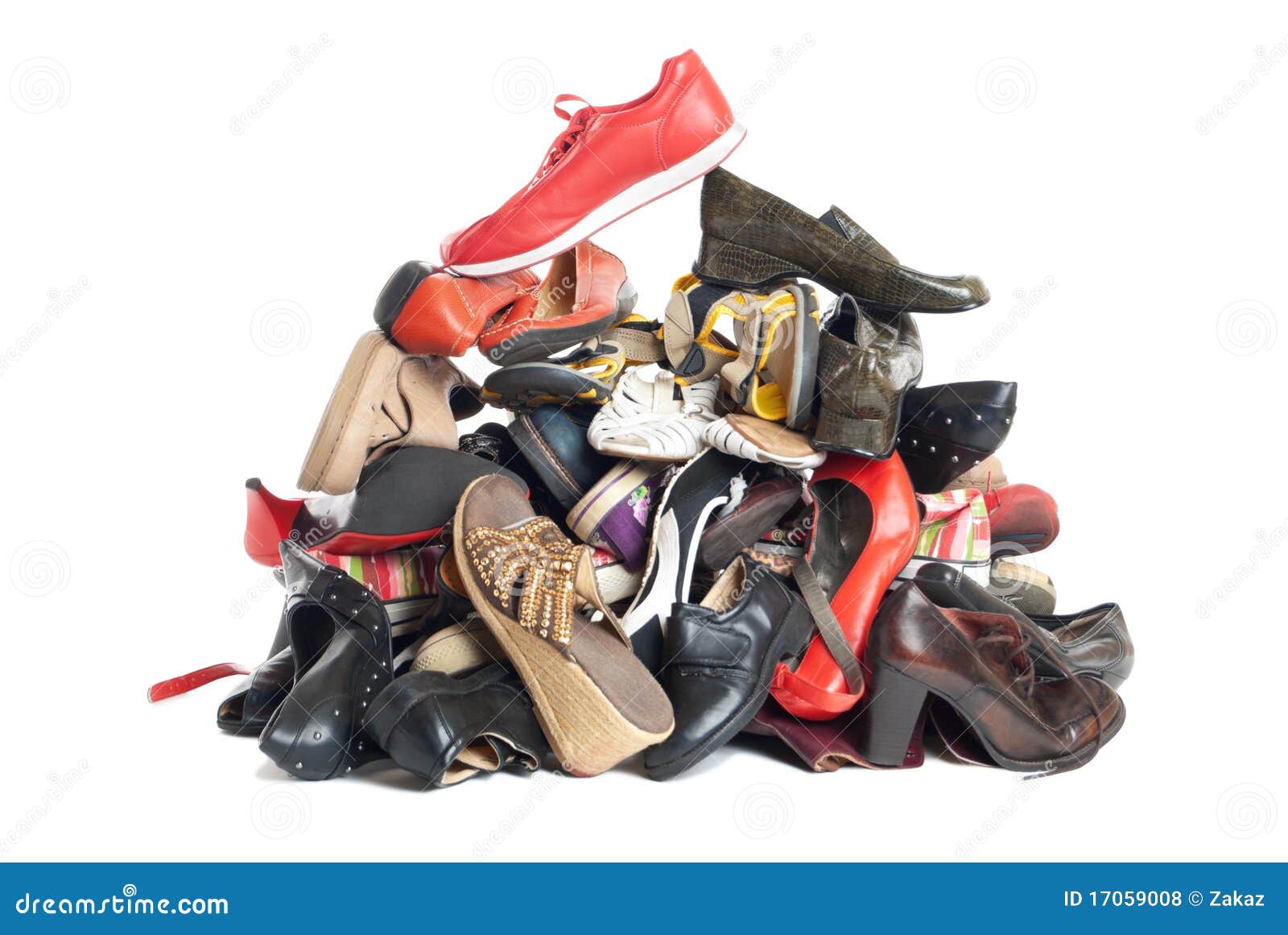 Pile Des Chaussures | D'isolement Photo stock - Image du blanc ...