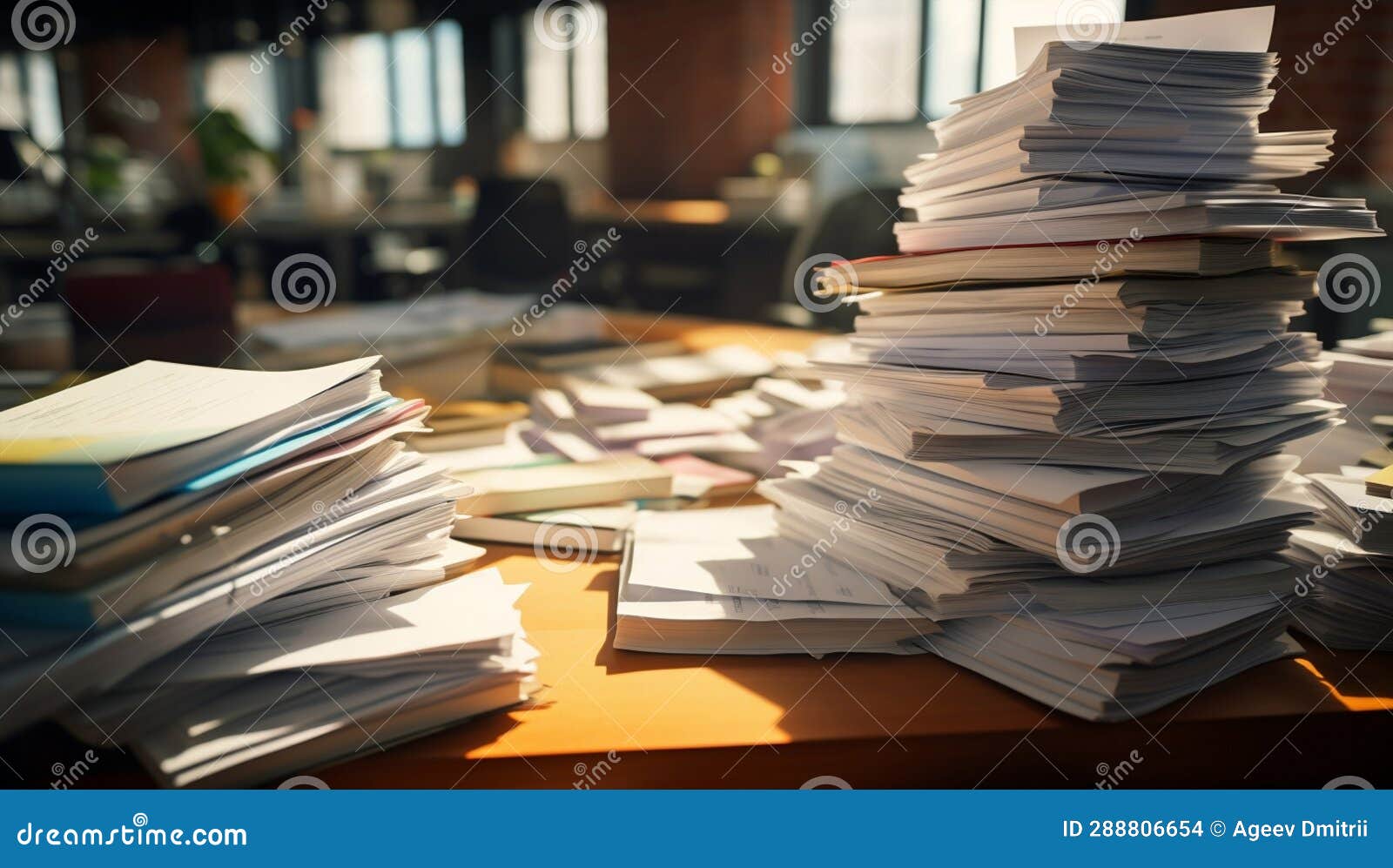 Paperwork Stacks Business Papers Office Pile Information Work File ...