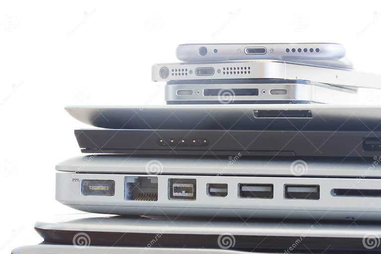 Pile of devices stock photo. Image of computer, cellular - 54507660