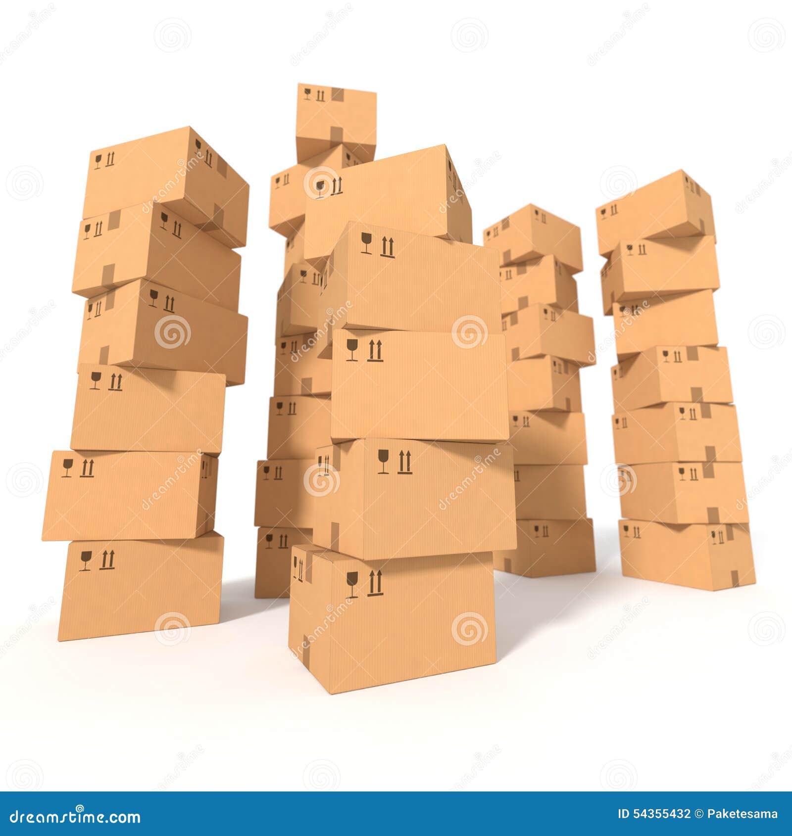 Pile di scatole di cartone illustrazione di stock. Illustrazione di ...