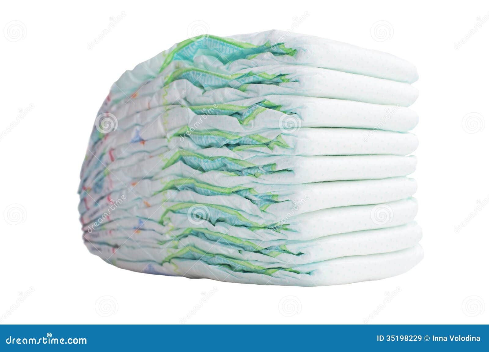 Pile of Diapers on White Background Stock Image - Image of months ...