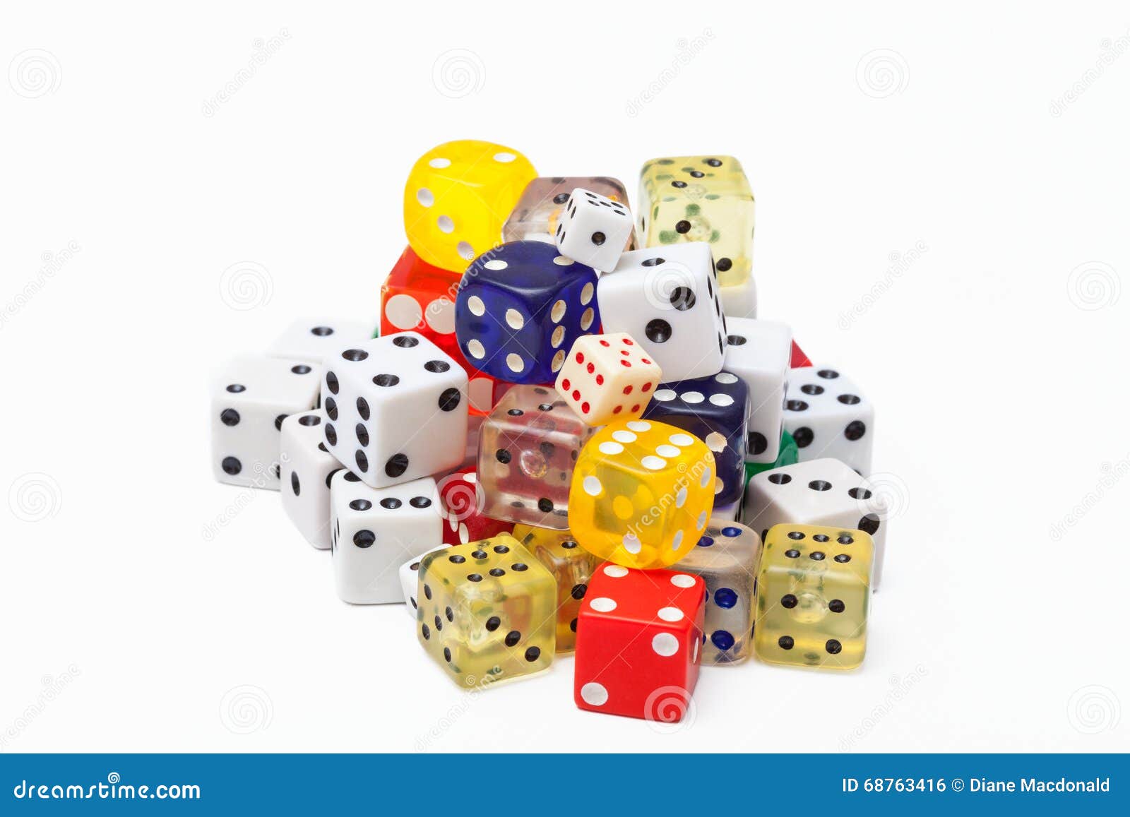 Pile of dice stock photo. Image of size, colored, colourful - 68763416