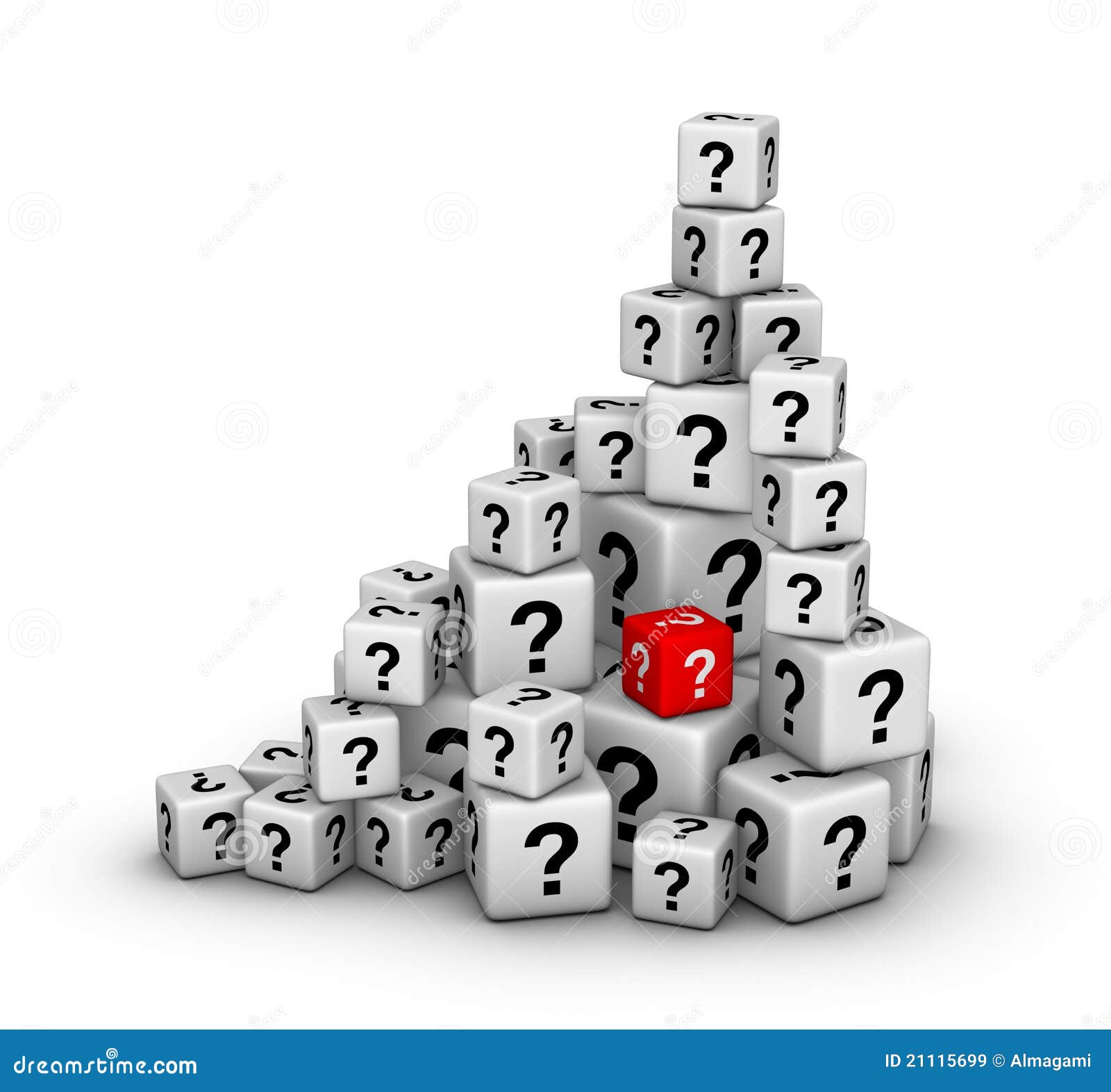 Pile of Dices with Question Marks Stock Illustration - Illustration of ...