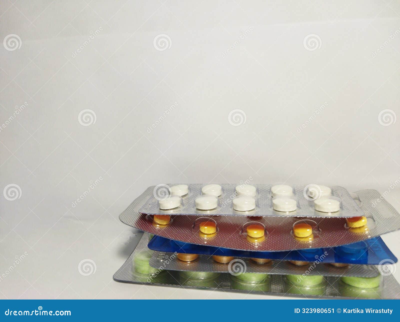 Pile of Different Color and Shape Tablets Strips, Isolated Stock Image ...