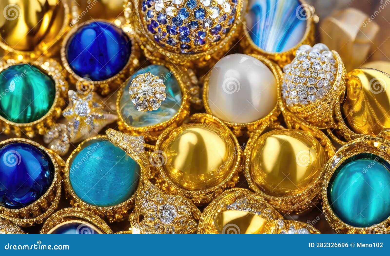 A Pile of Different Colored and Gold Rings Stock Illustration ...