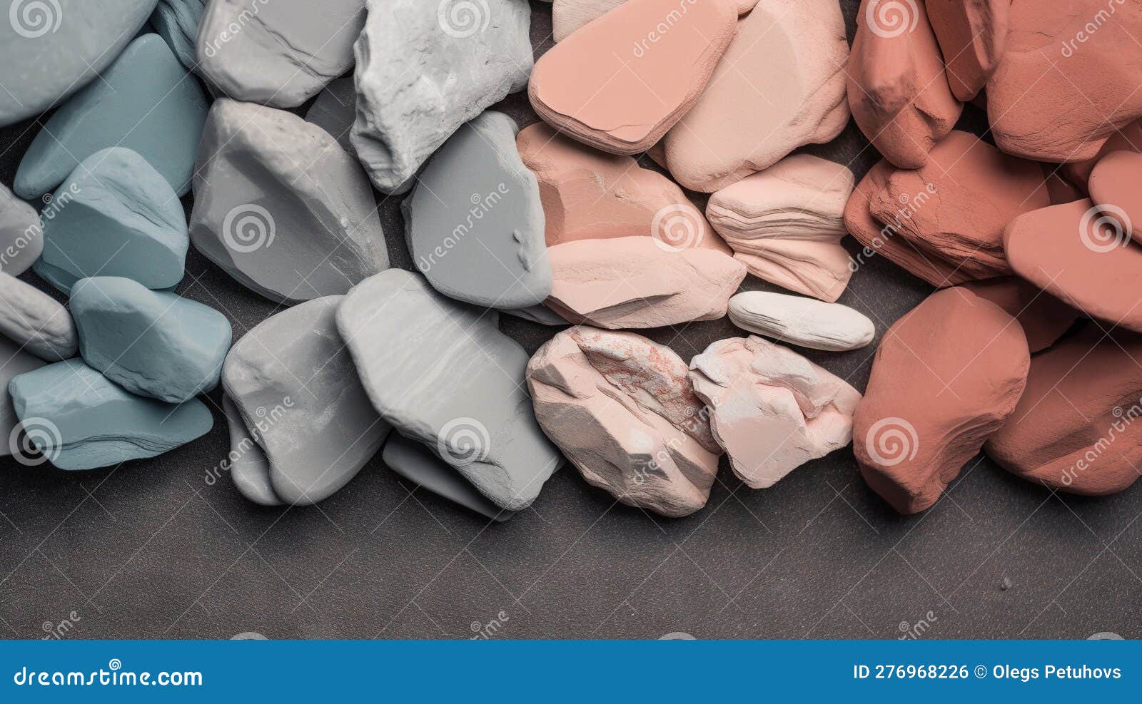 A Pile of Different Colored Rocks Sitting on Top of a Table Stock ...