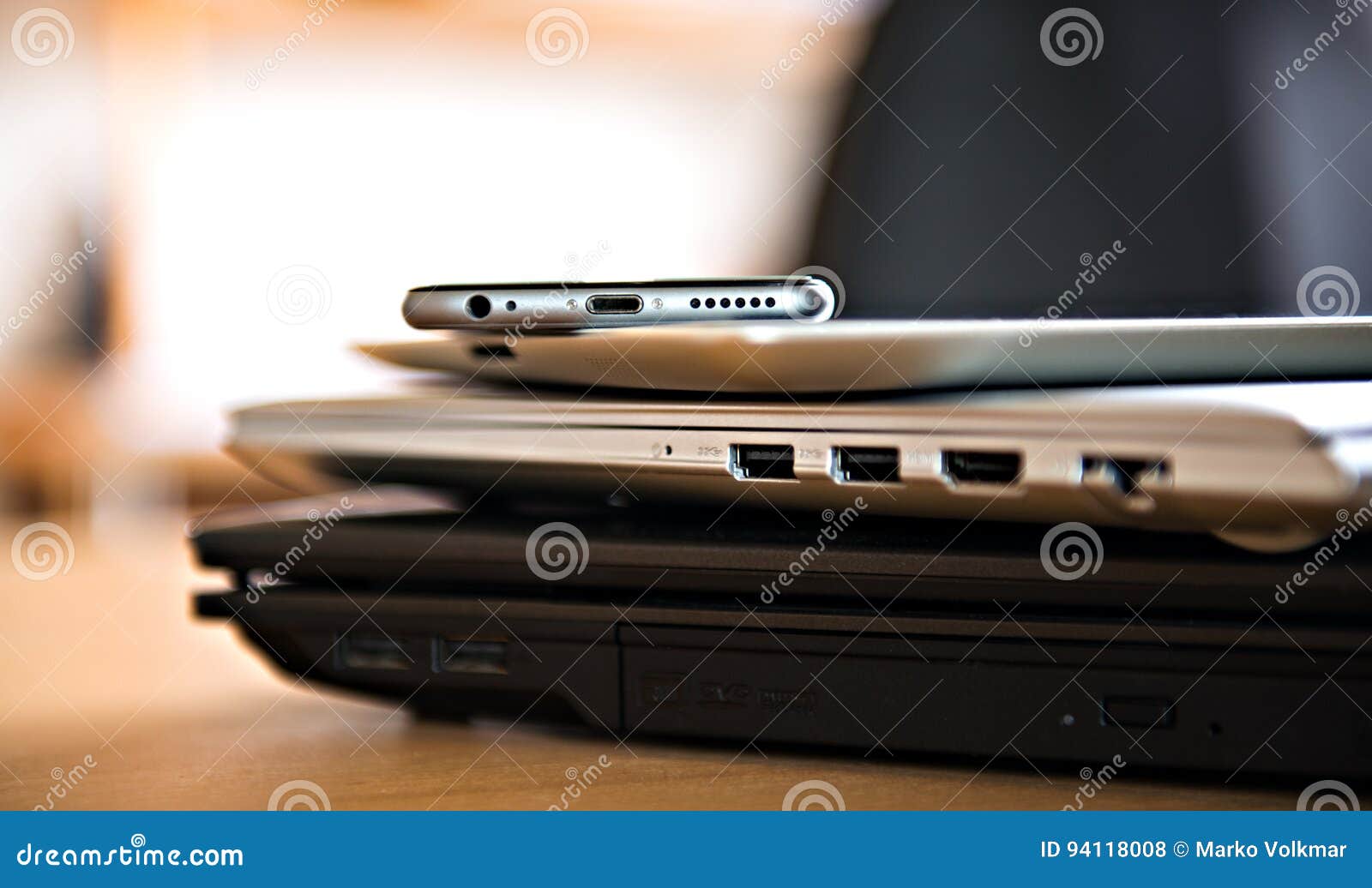 Pile of Different Computers and Phone Stock Photo - Image of mobile ...