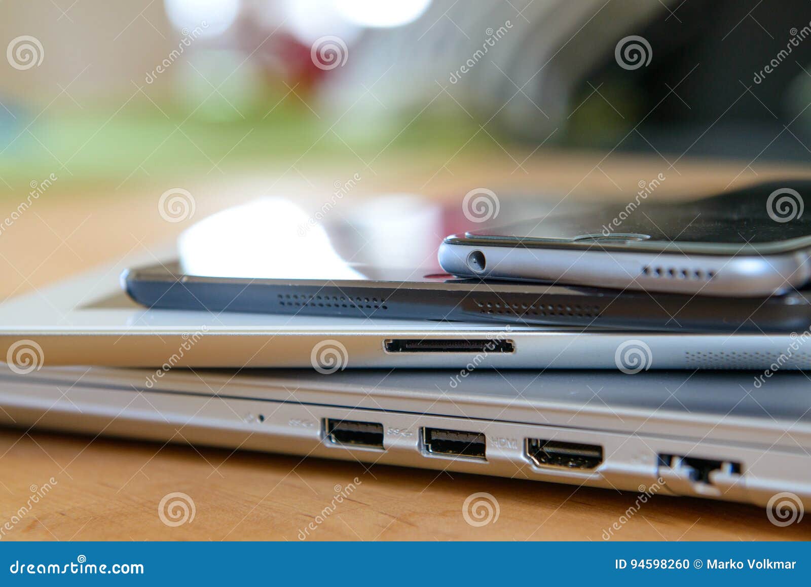 Pile of Different Computers and Phone Stock Photo - Image of notebook ...