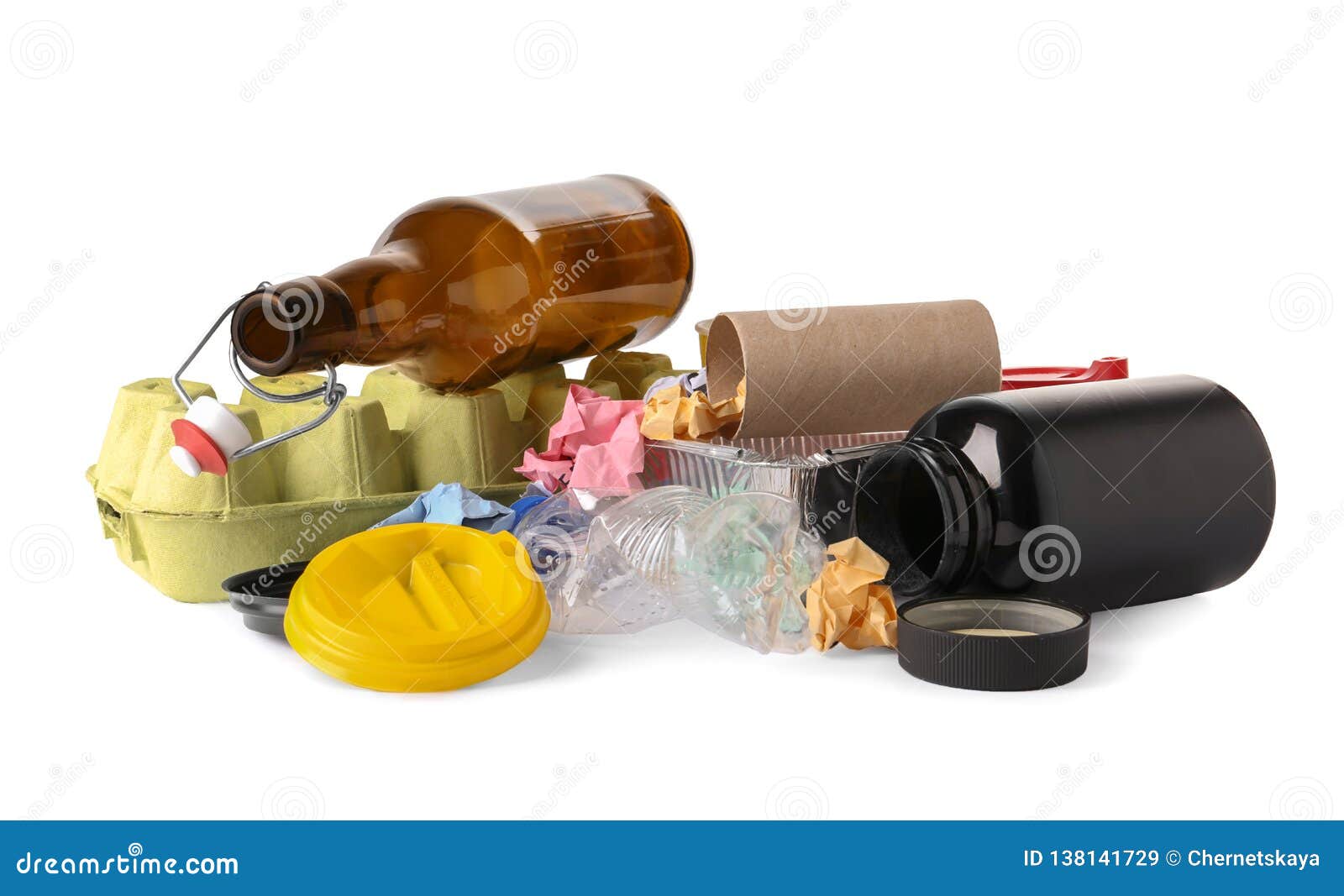 Garbage Pile White Background