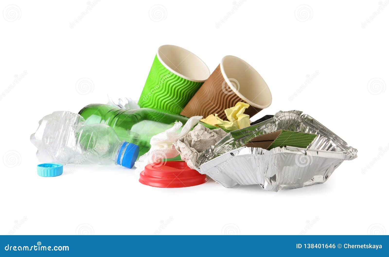 Garbage Pile White Background