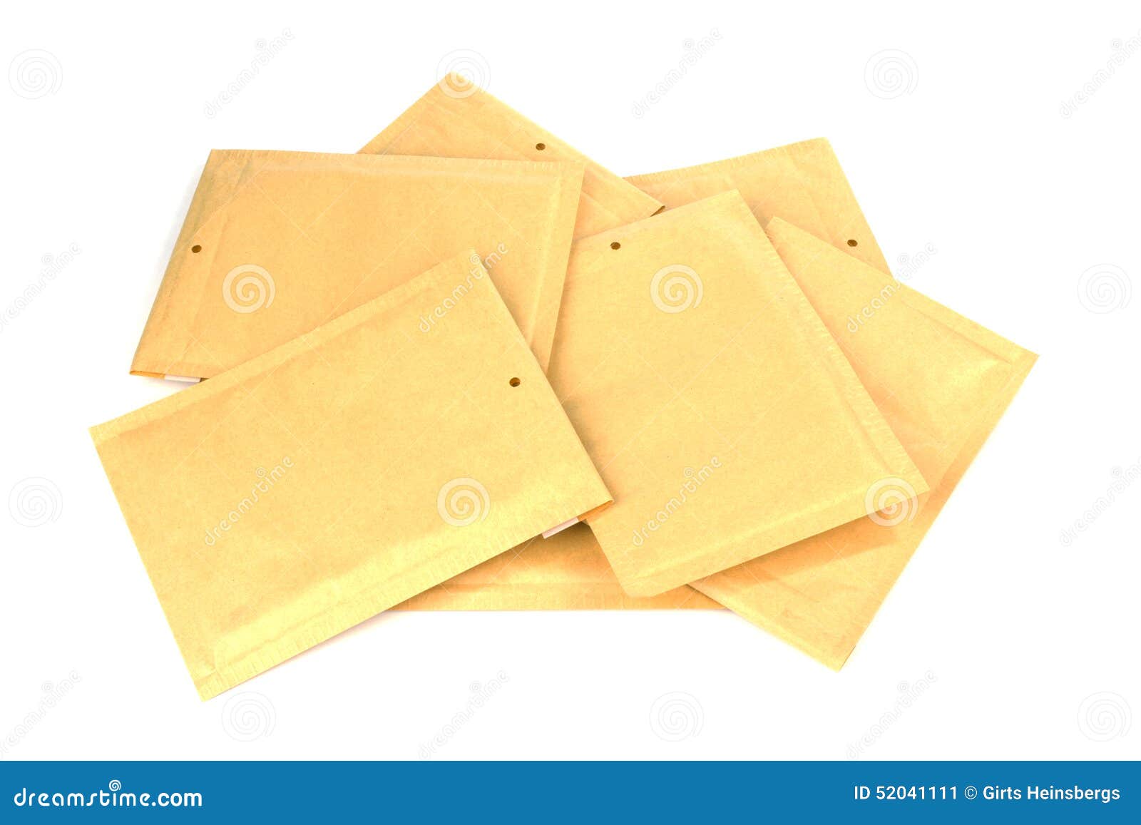 Pile Different Size Bubble Lined Shipping or Packing Envelopes Stock ...