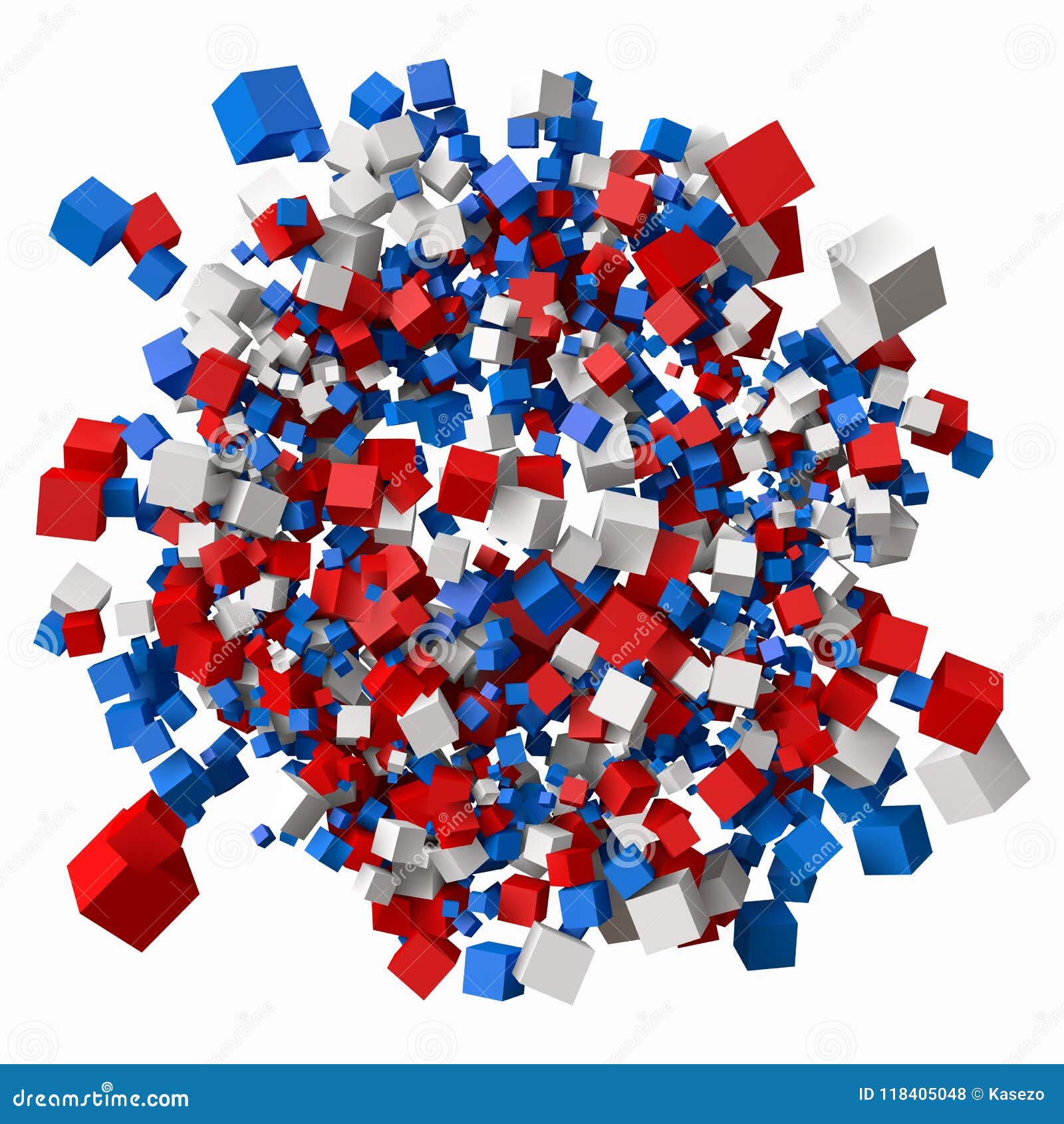 Pile of Different Sized Cubes. 3d Style Vector Illustration Stock ...