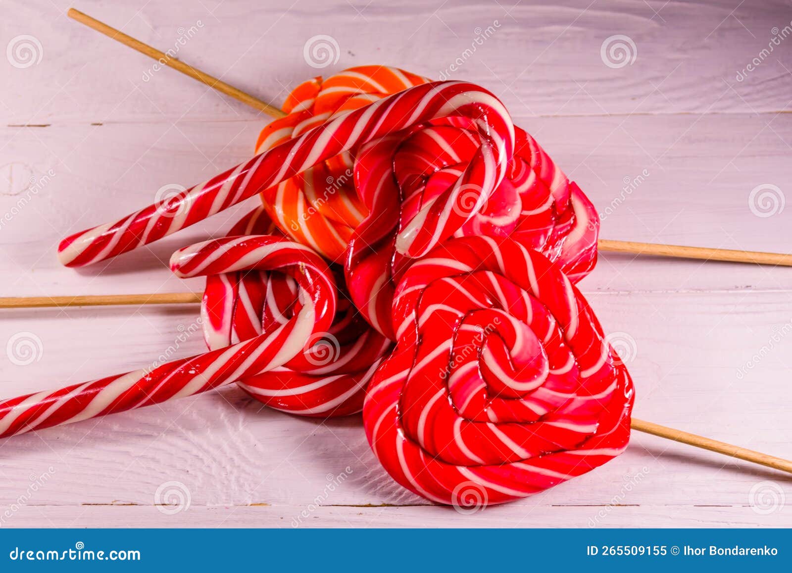 Pile of the Different Sweet Lollipops on a Wooden Table Stock Image ...