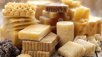A Pile of Different Types and Sizes of Soap on a Table, AI Stock Photo ...