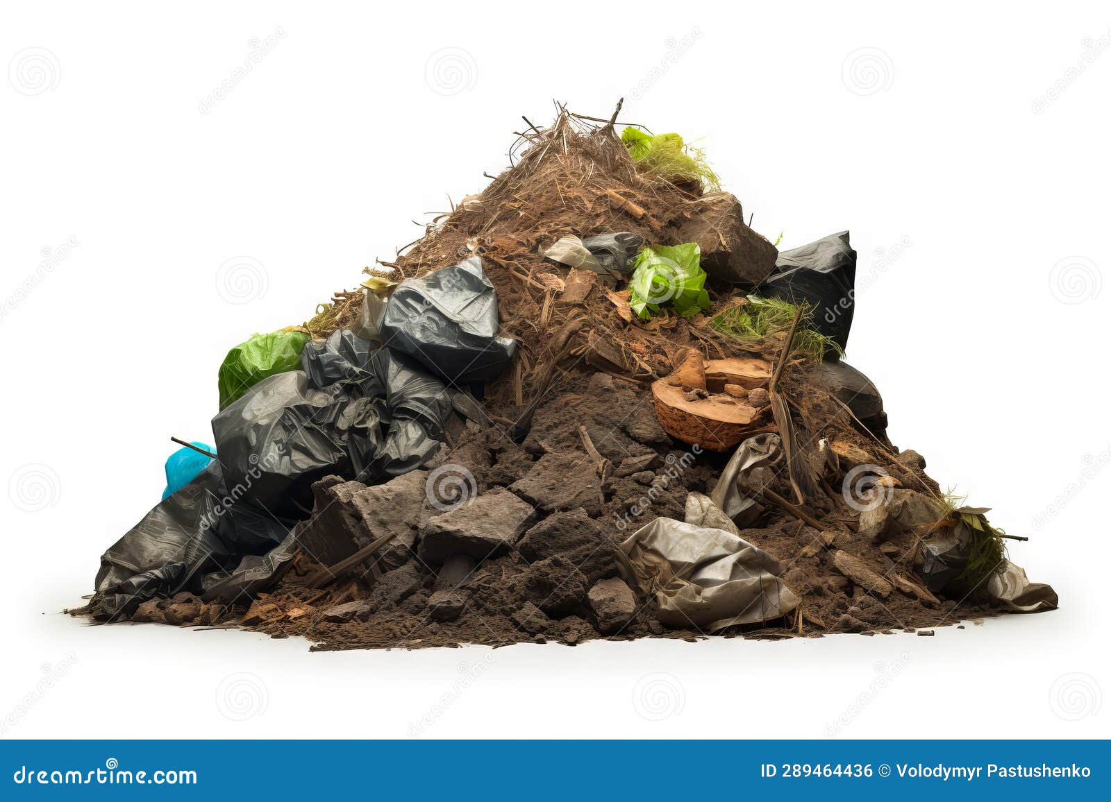 Pile of Dirt with Blue Trash Can in the Middle. Generative AI Stock ...