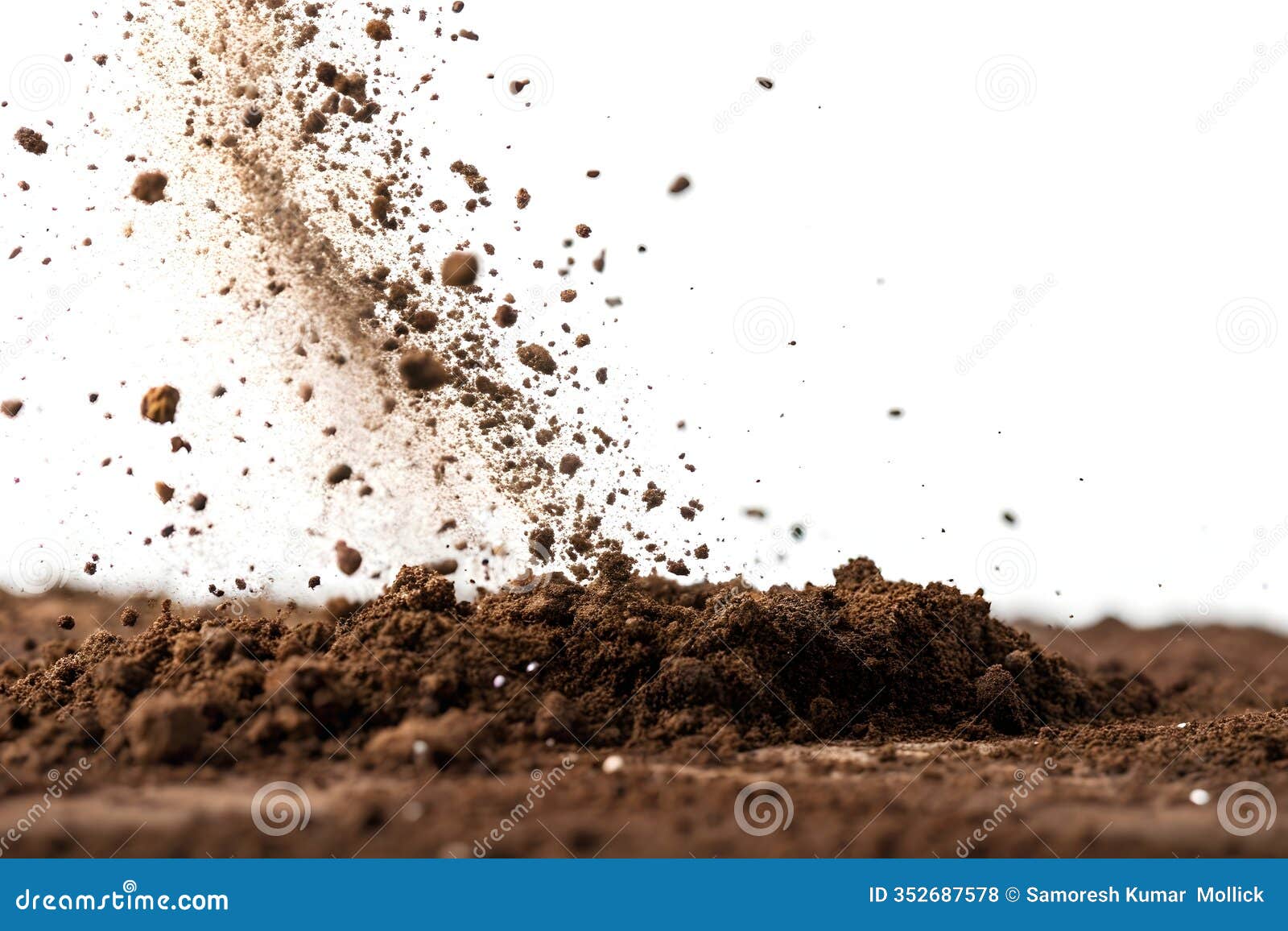 Pile of Dirt with Chunks Falling Isolated on Transparent and White ...
