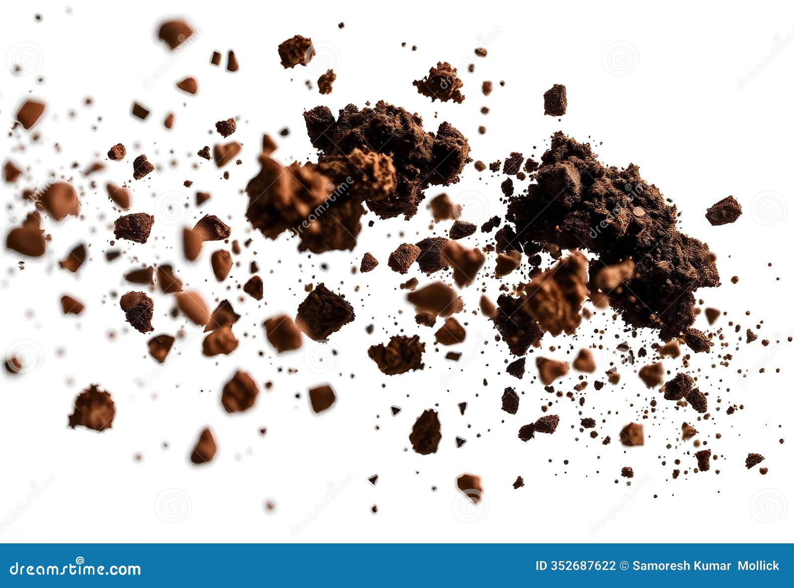 Pile of Dirt with Chunks Falling Isolated on Transparent and White ...