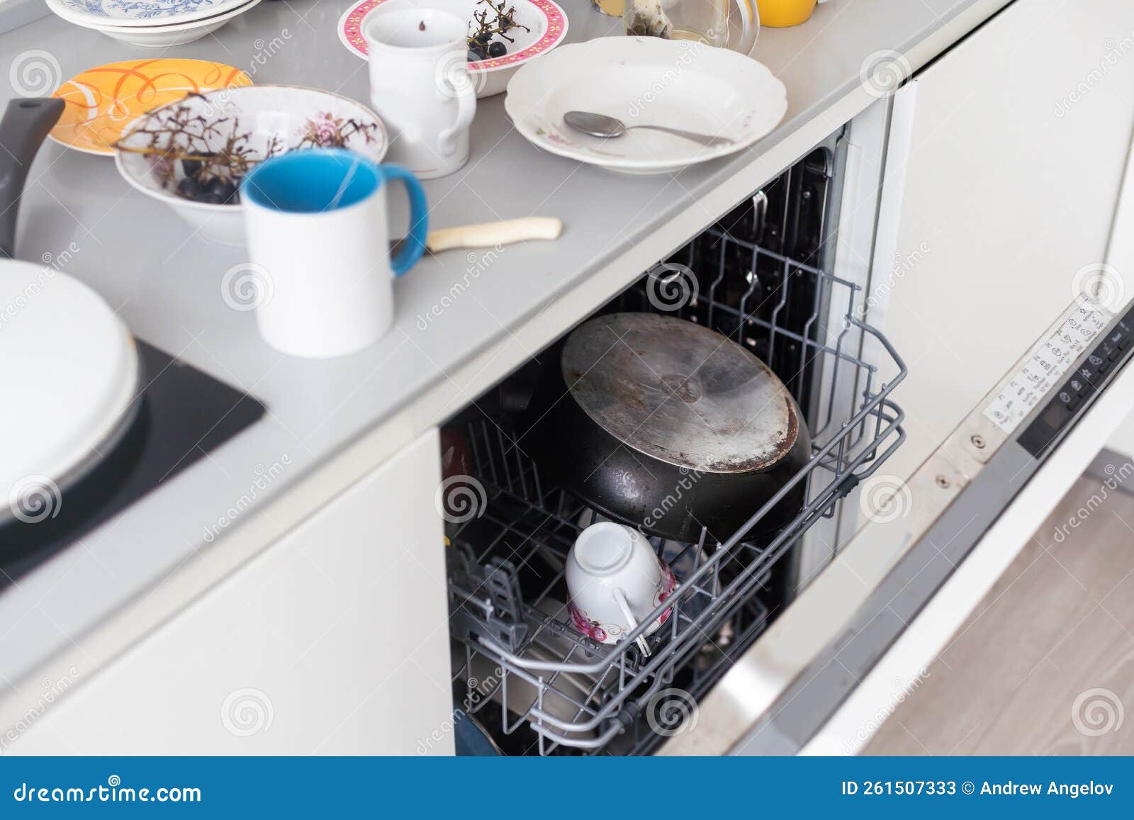 Pile of Dirty Dishes in the Kitchen Stock Image - Image of clean ...