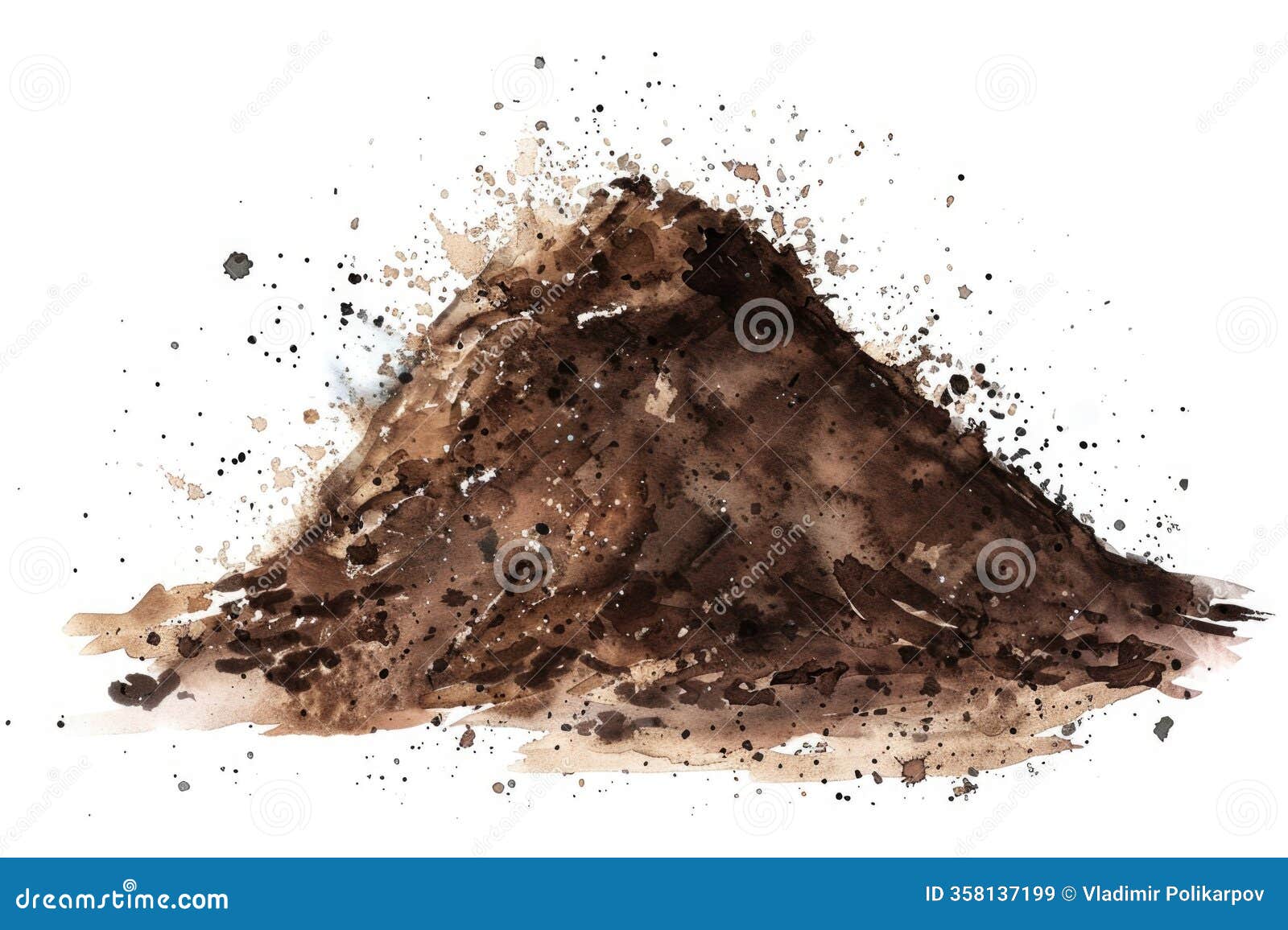 A Pile of Dirty Soil on a Plain White Surface Stock Image - Image of ...