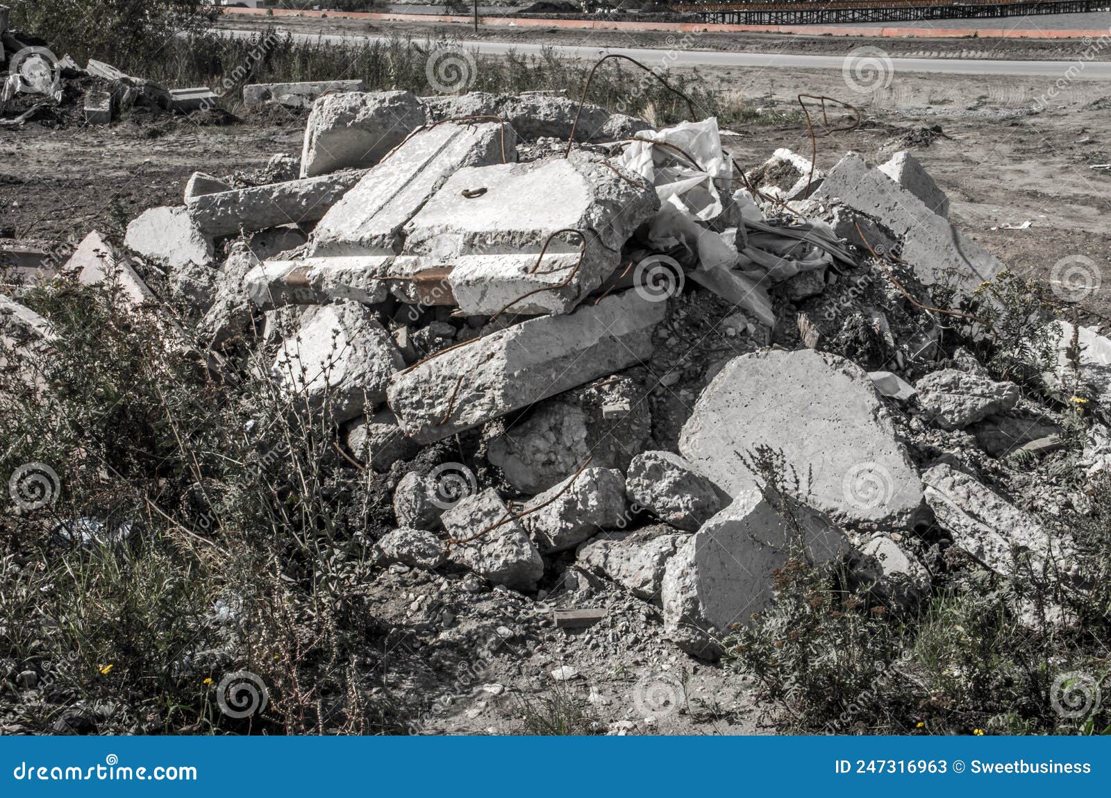 Pile of Discarded Bricks from Construction Site Stock Image - Image of ...