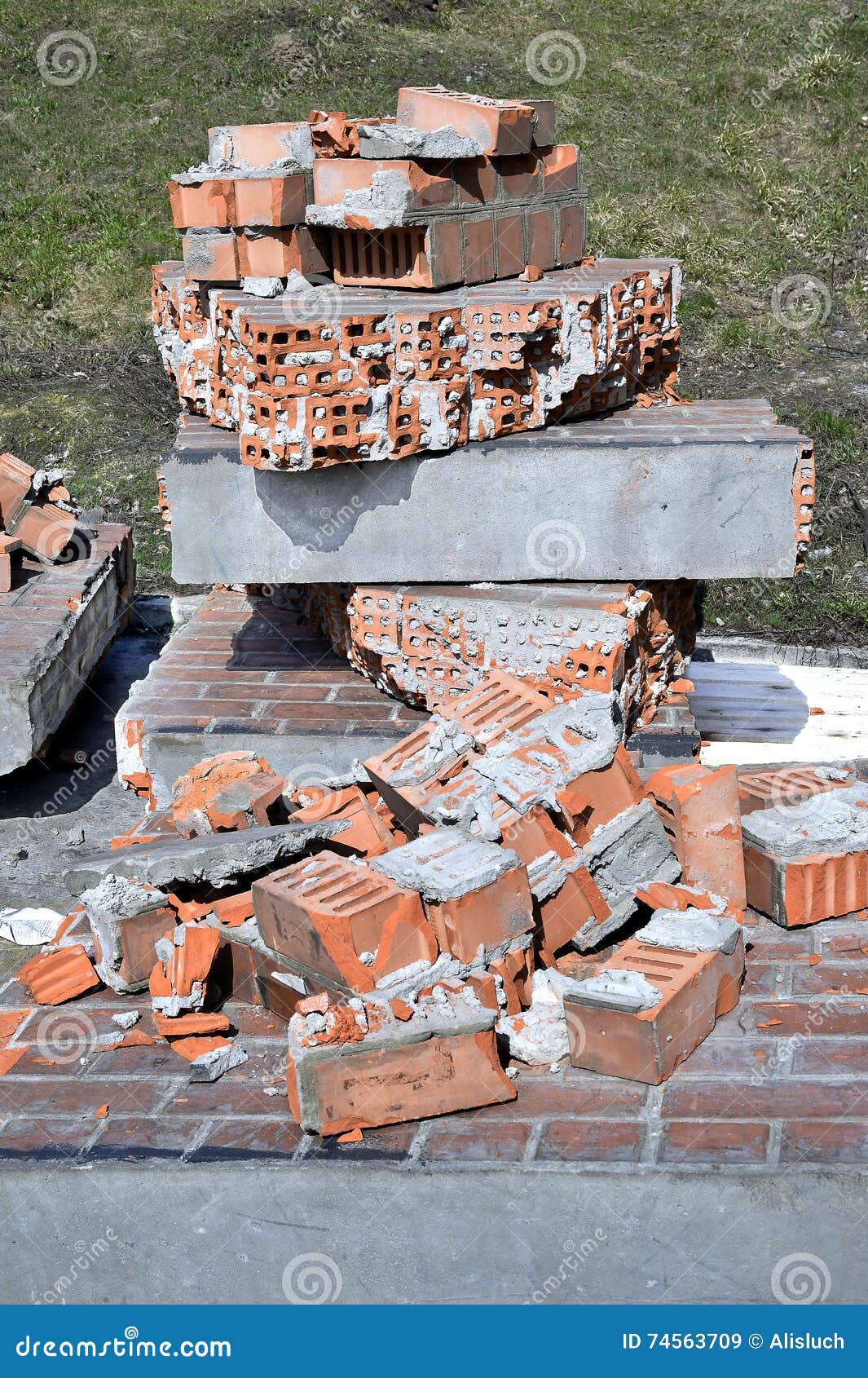 Pile of Discarded Bricks from Construction Site Stock Image - Image of ...
