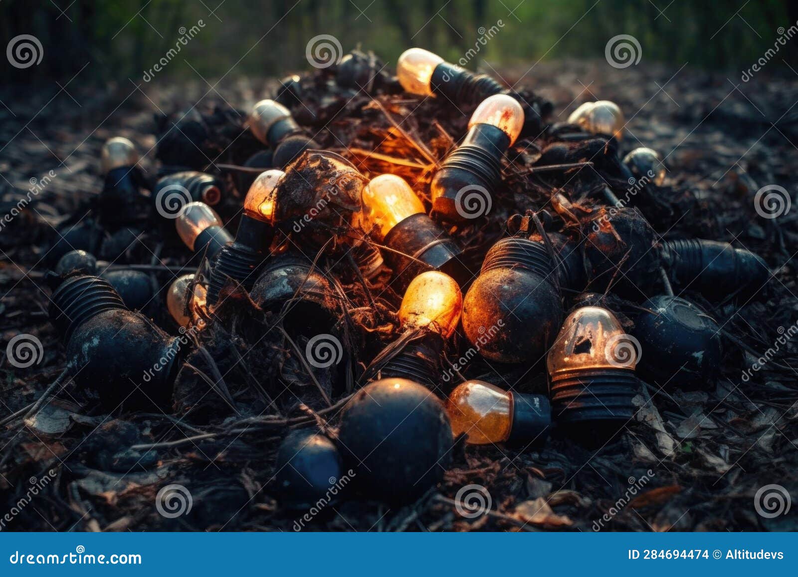 A Pile of Discarded Burnt-out Lightbulbs Stock Photo - Image of ...