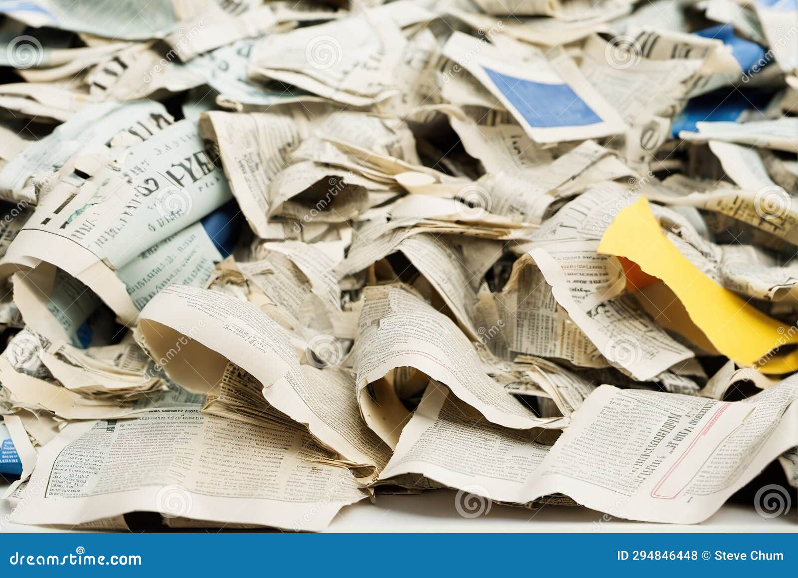 A Pile of Discarded, Messy and Torn Old Newspapers Stock Photo - Image ...