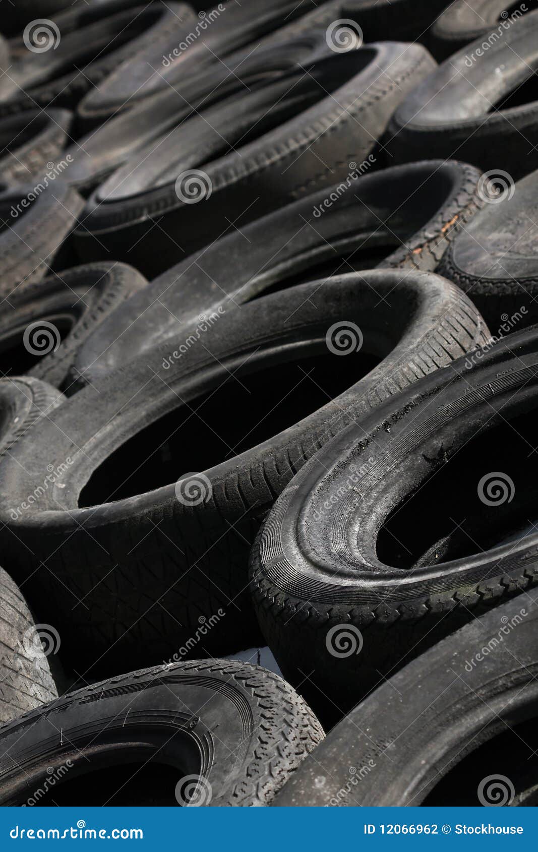 Pile of Discarded Tyres (2) Stock Photo - Image of material, grey: 12066962