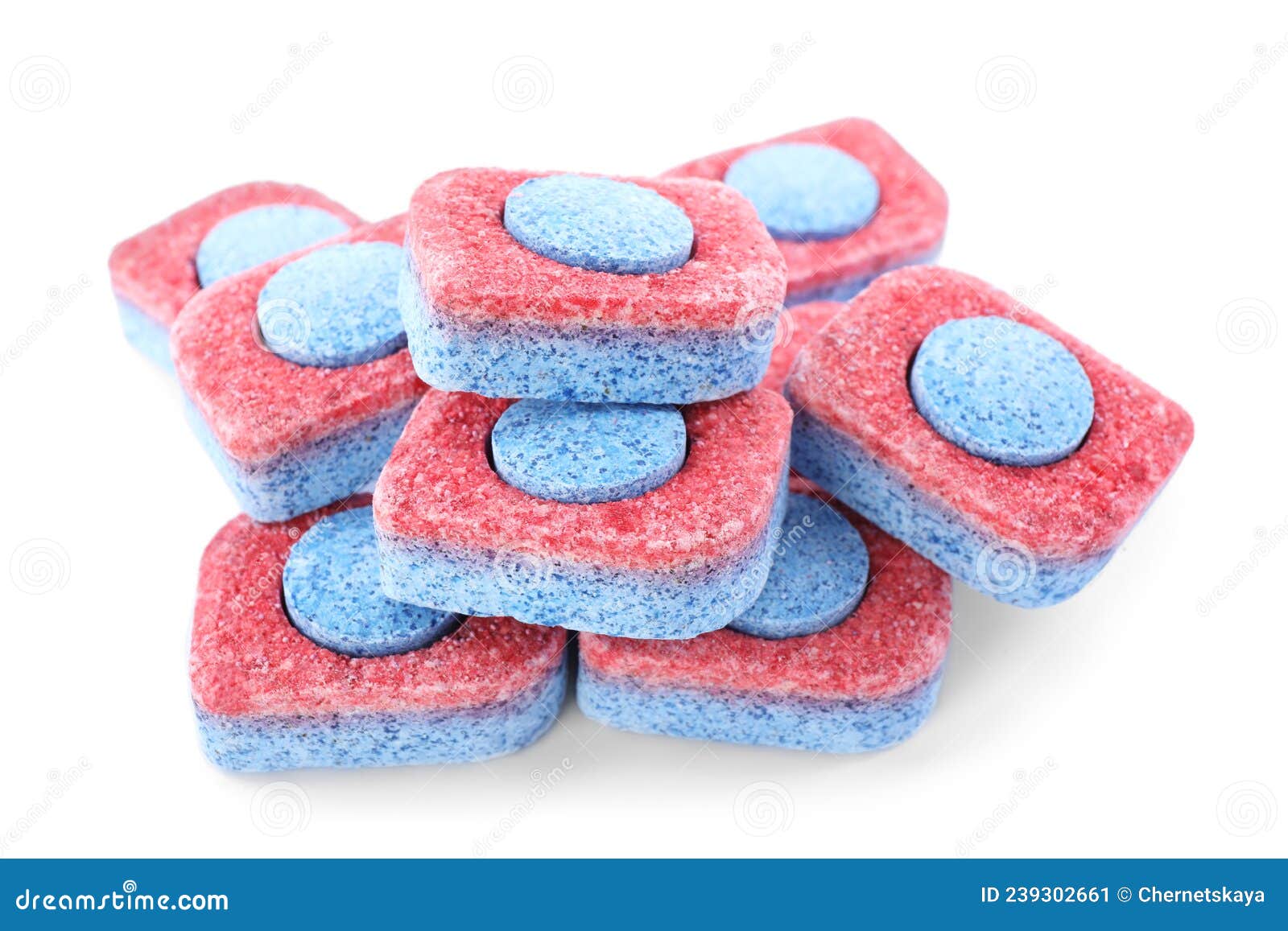 Pile of Dishwasher Detergent Tablets on White Background Stock Image ...