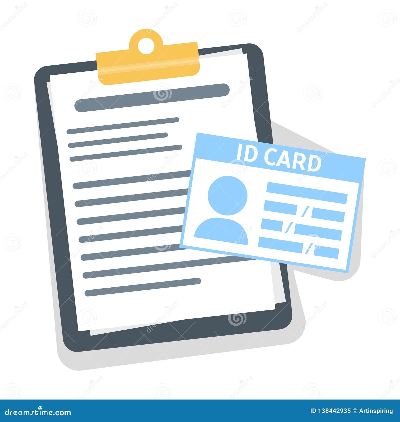 Pile of Document on a Clipboard and ID Stock Vector - Illustration of ...