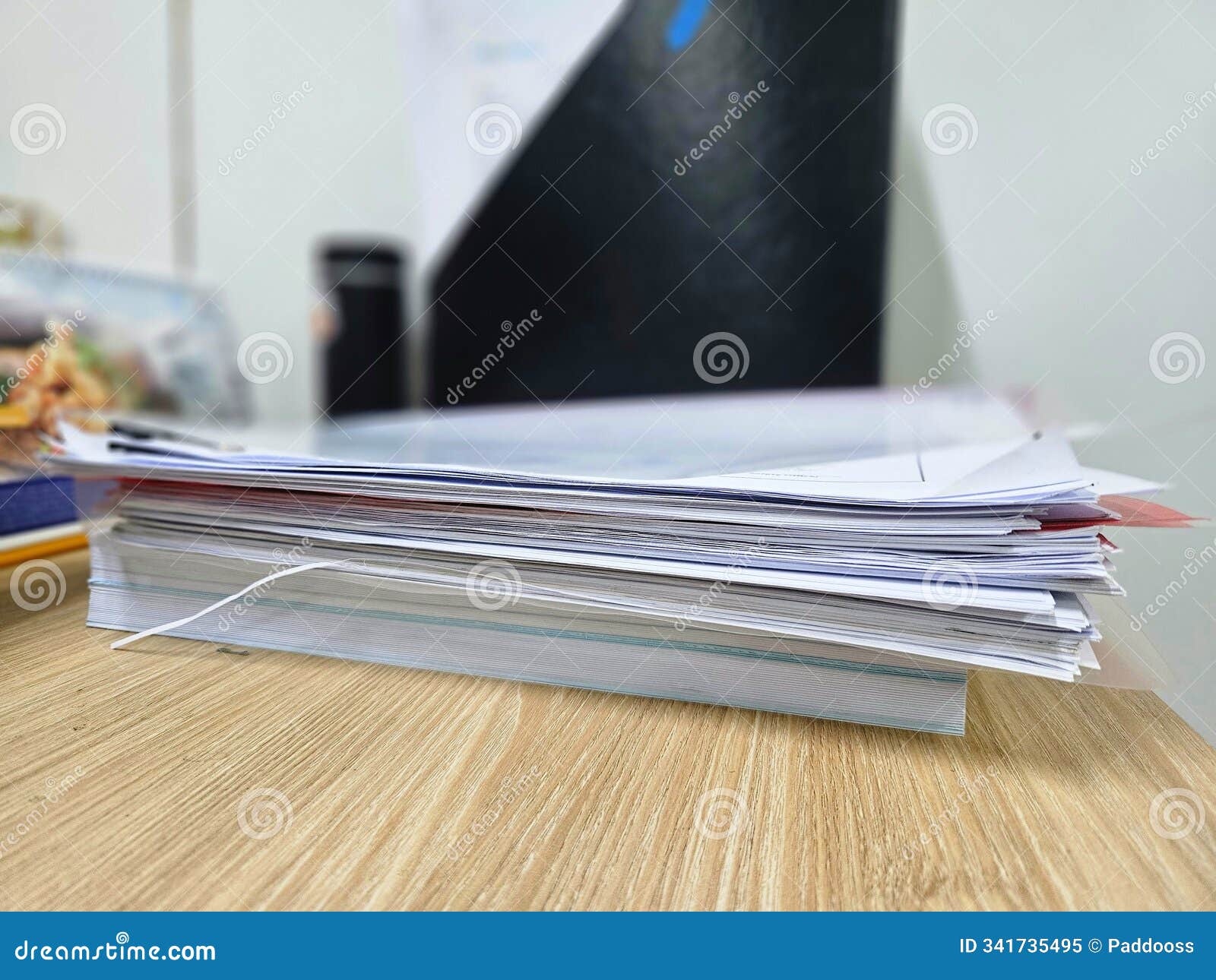 Pile of Document Paper on the Work Desk Stock Image - Image of catalog ...