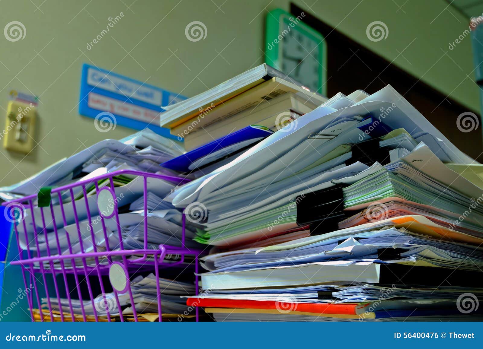 Pile of Document in Workplace Stock Photo - Image of data, stacked ...