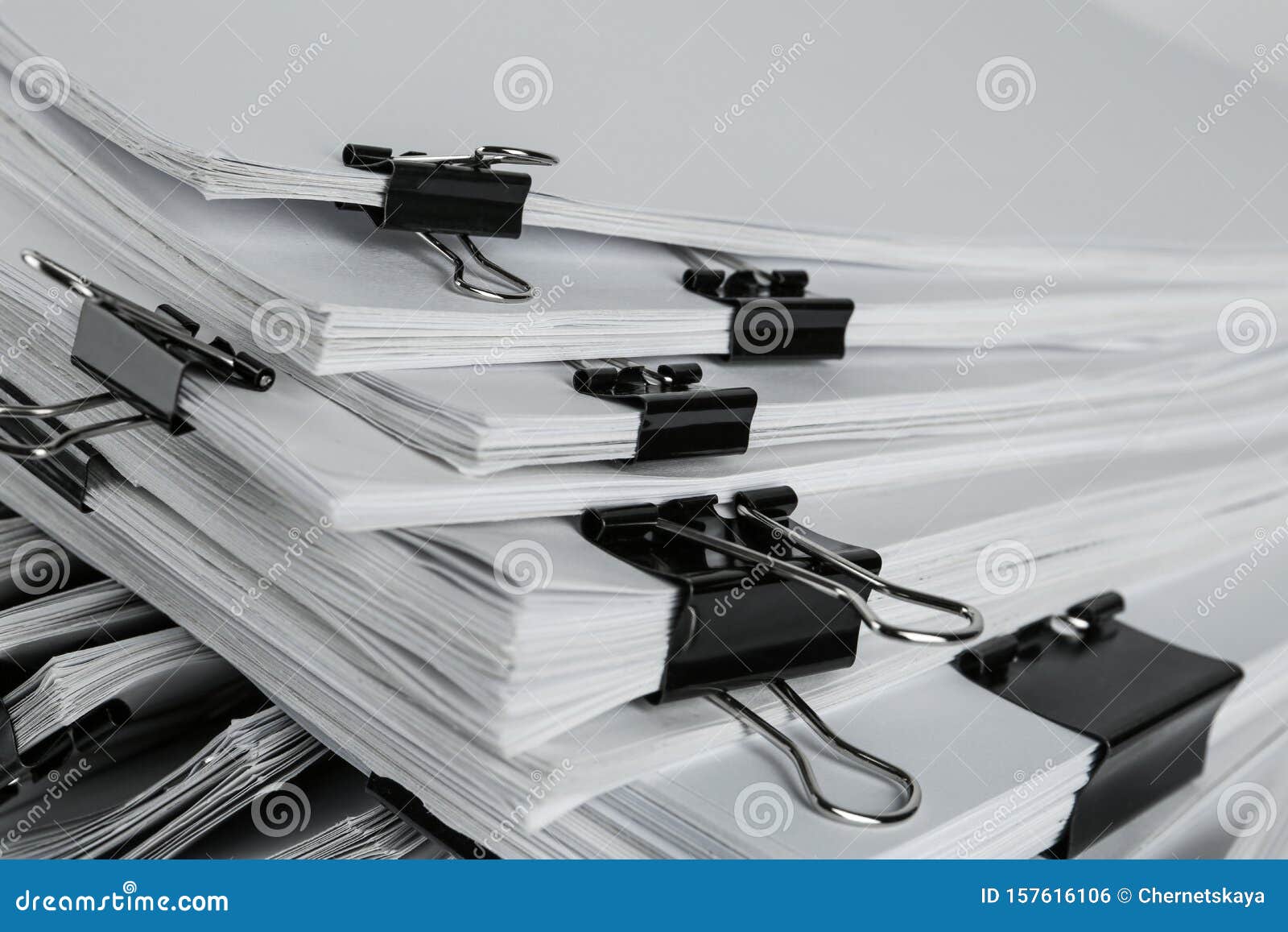 Pile of Documents with Binder Clips, Stock Photo - Image of organize ...