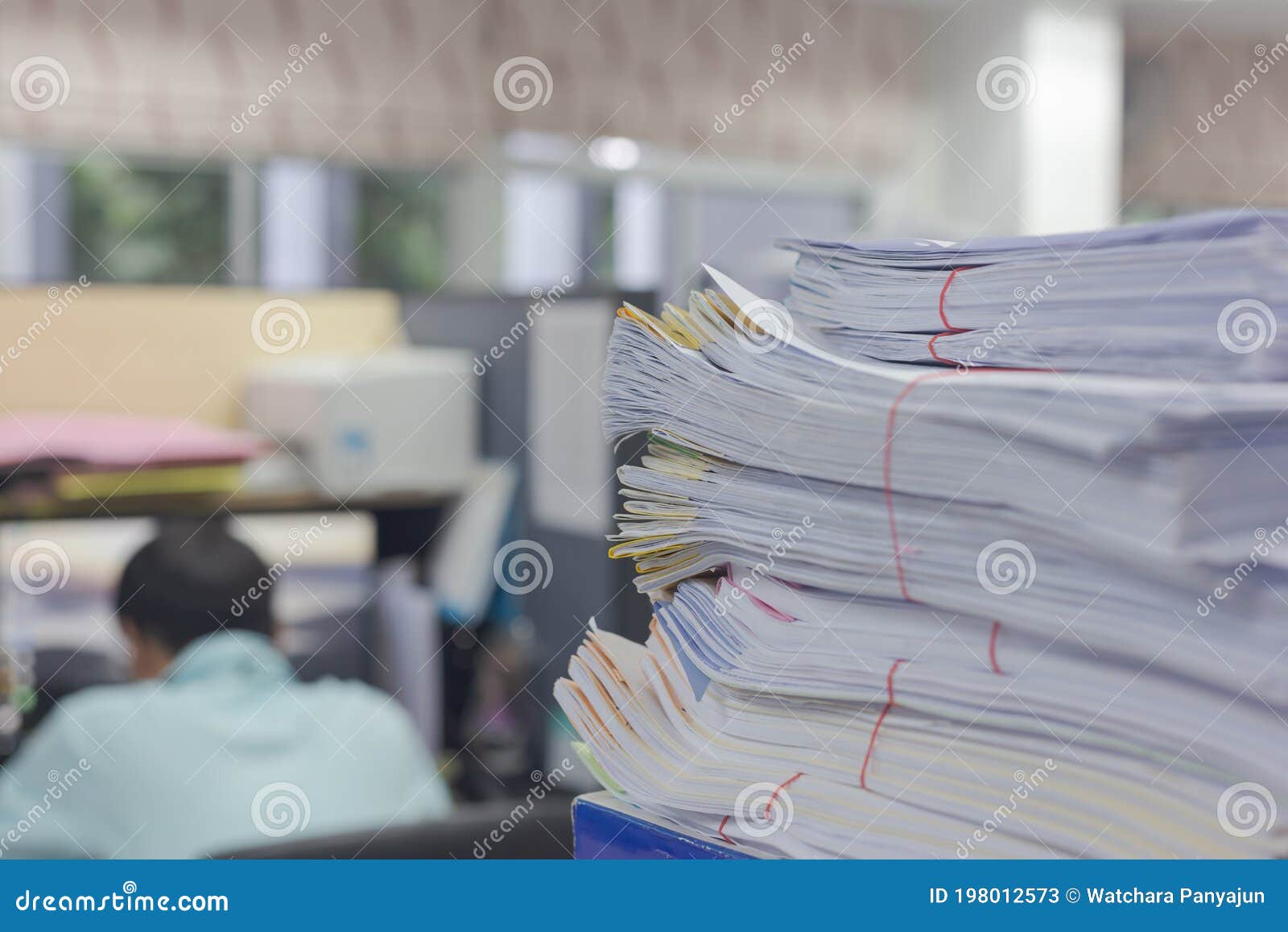 Pile of Documents on Desk Stack Up High Waiting To Be Managed Stock ...