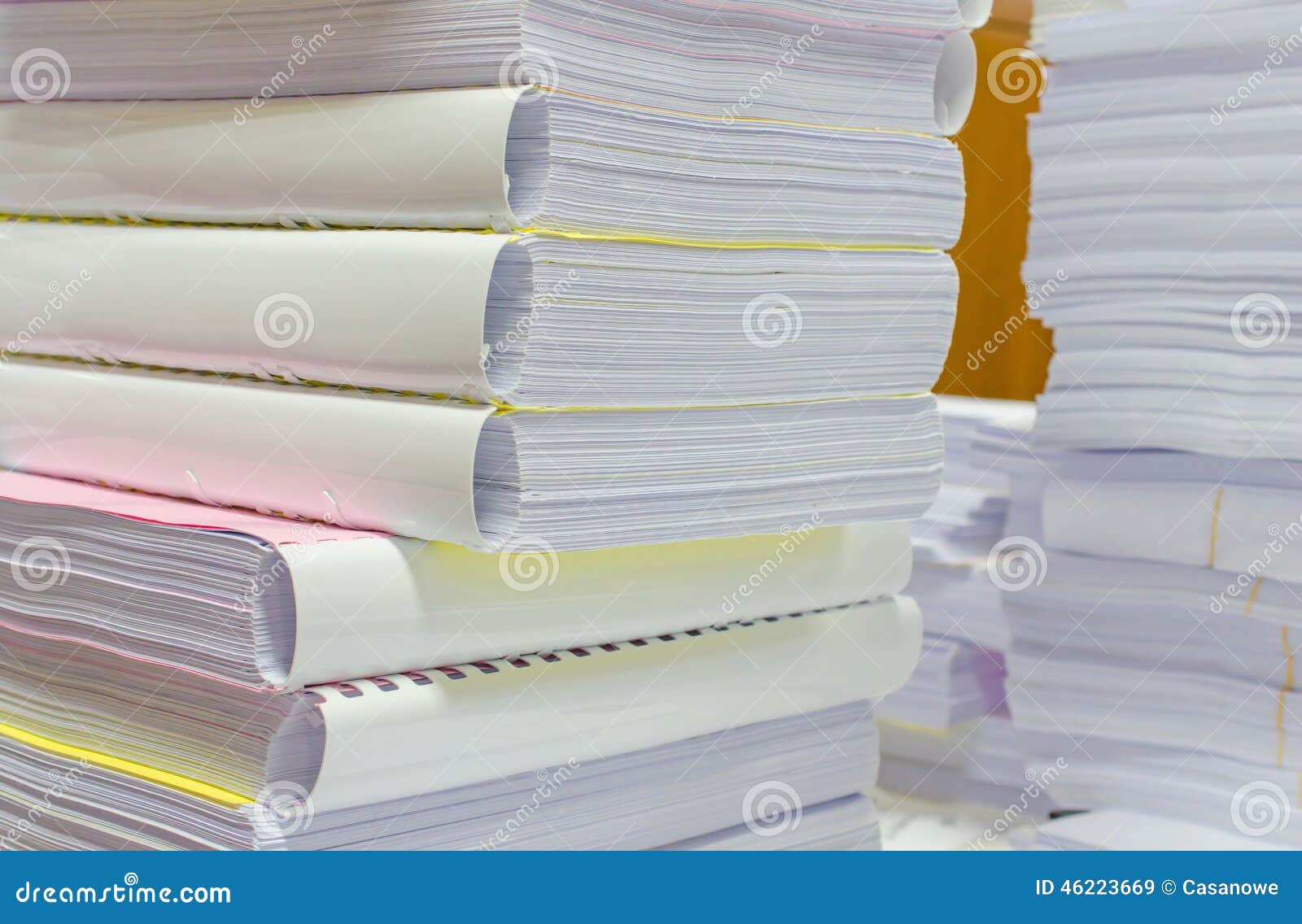 Pile of Documents on Desk Stack Up High Waiting To Be Managed Stock ...